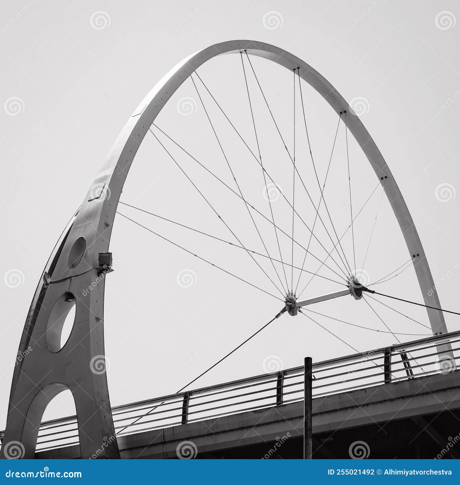 Arc Above the Bridge - Black and White Photo Stock Photo - Image of ...
