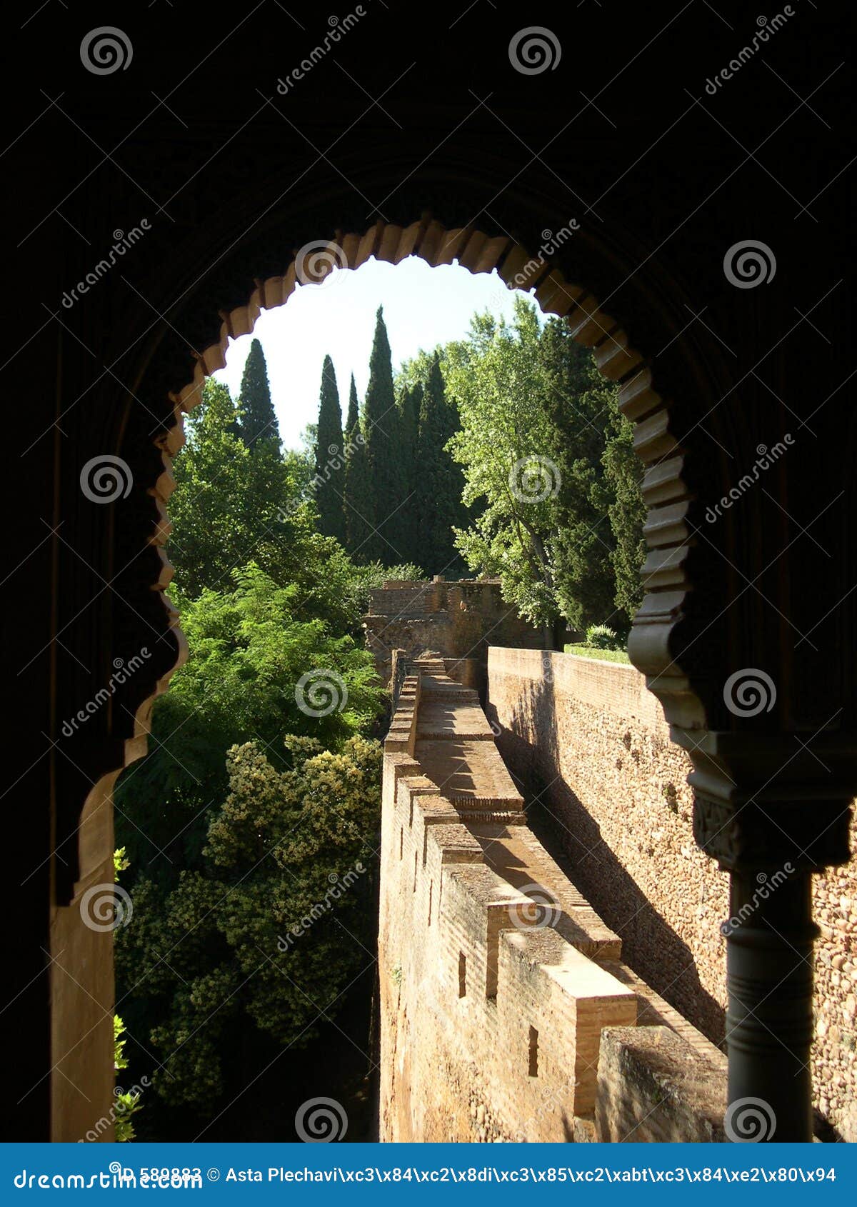 Arc of Alhambra stock image. Image of view, panorama, mountain - 589883