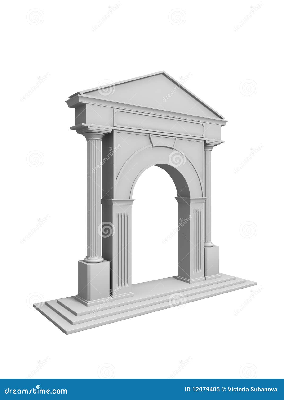 Arc with columns stock illustration. Illustration of greek - 12079405