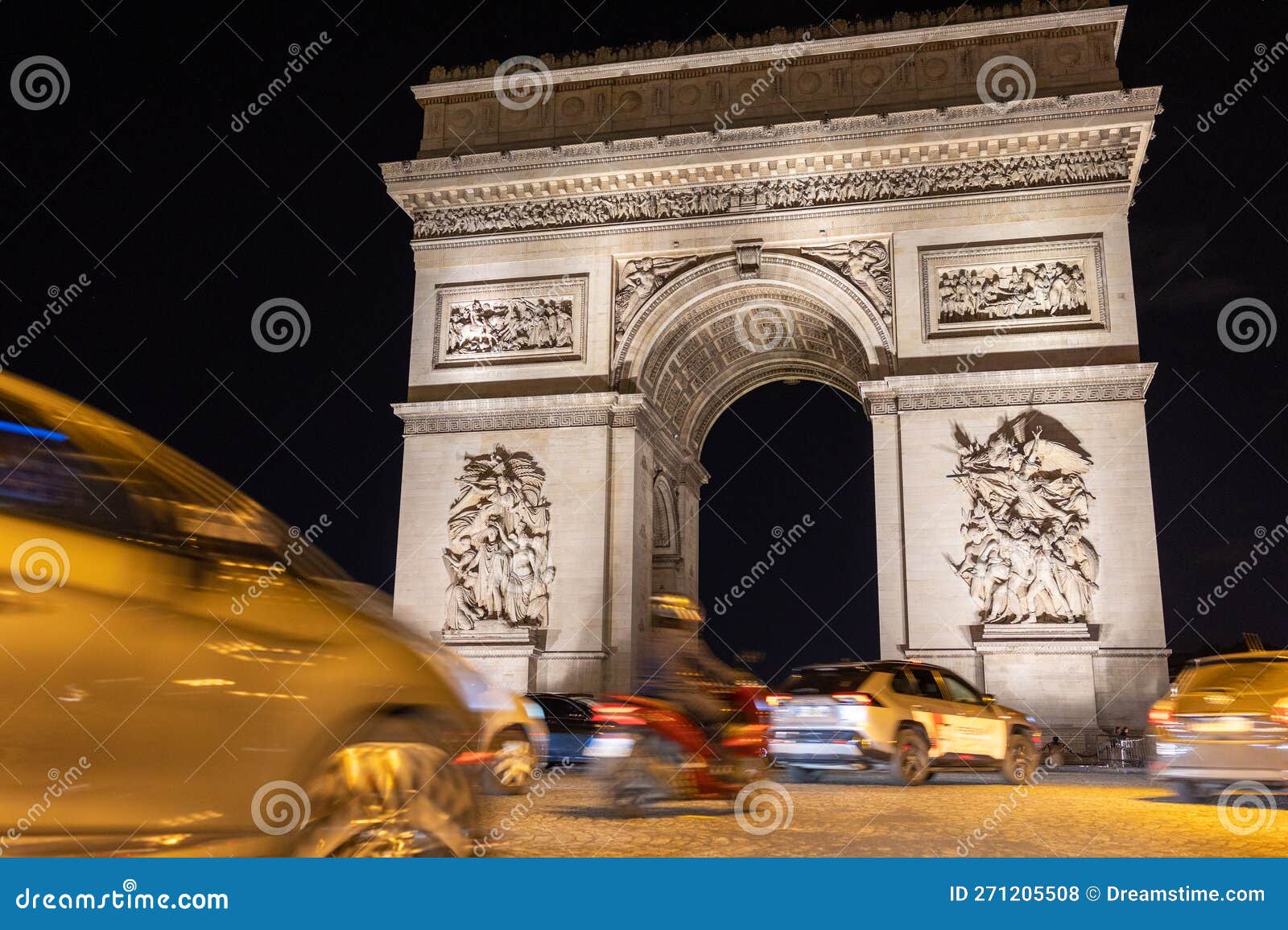 The Victory Gate in Paris. Arc De Triomphe and Champs Elysees ...
