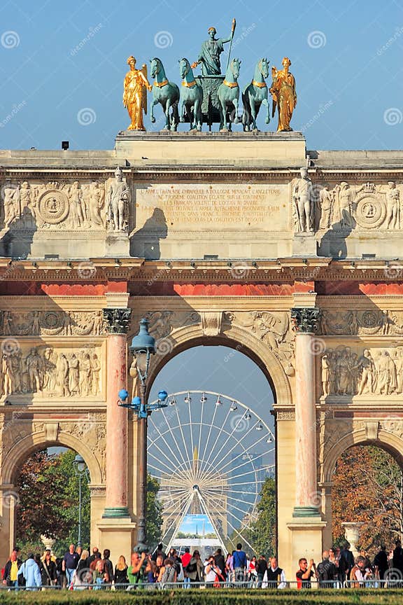 Arc De Triomphe Du Karusell. Paris Frankrike. Redaktionell Foto - Bild ...