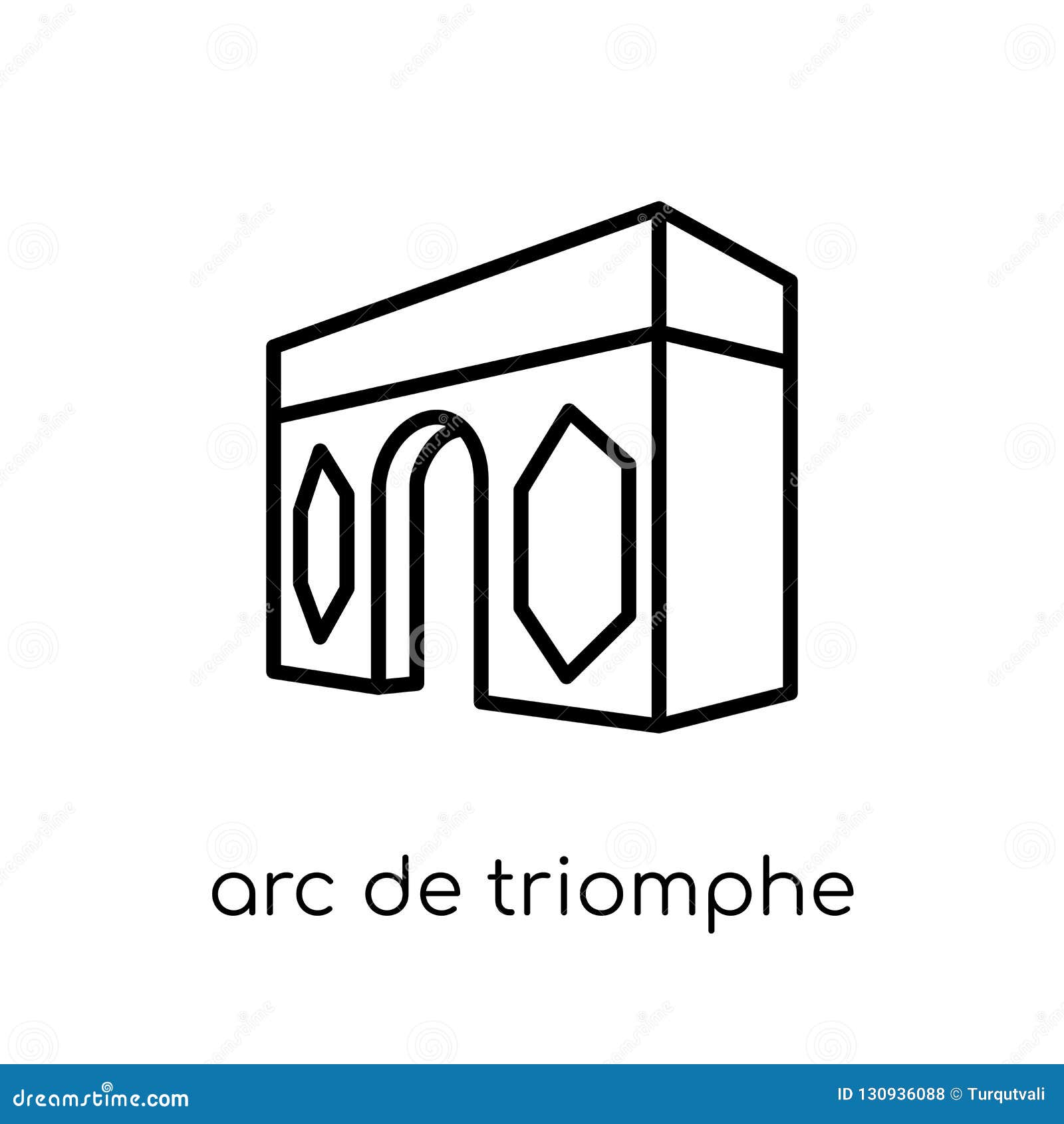 Arc De Triomphe Linear Icon. Modern Outline Arc De Triomphe Logo Vector ...