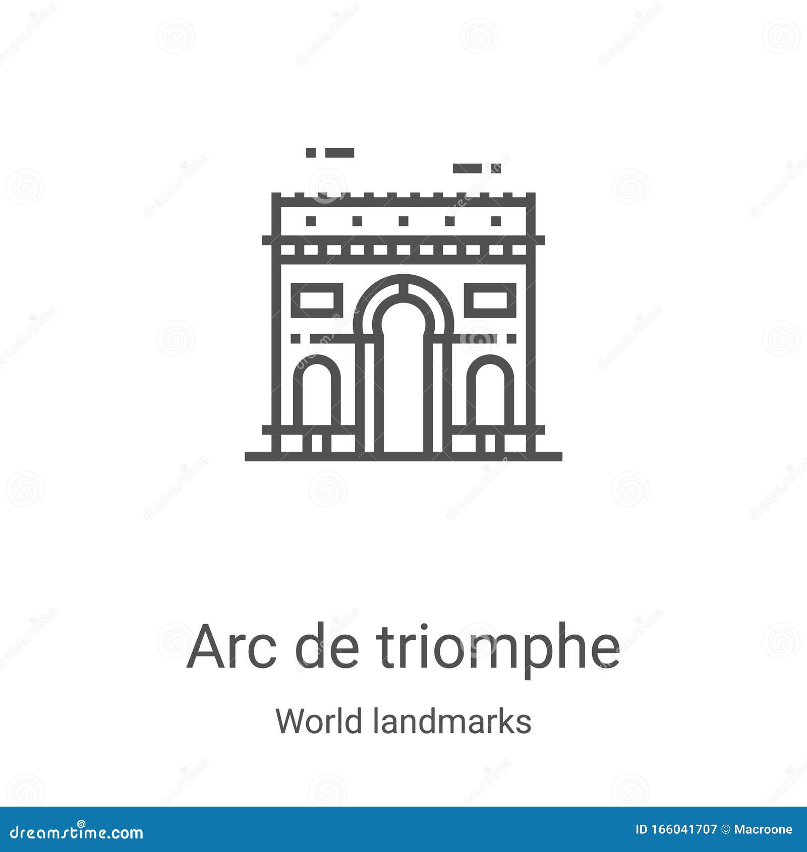Arc De Triomphe Linear Icon. Modern Outline Arc De Triomphe Logo Vector ...