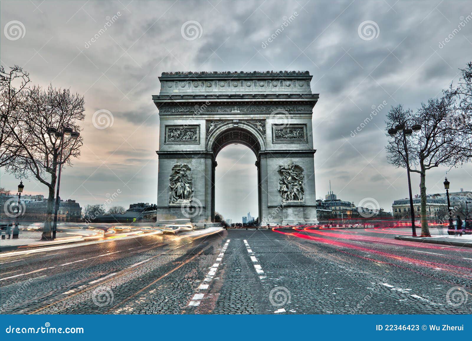 Arc De Triomphe in Paris, France Stock Image - Image of travel, winter ...