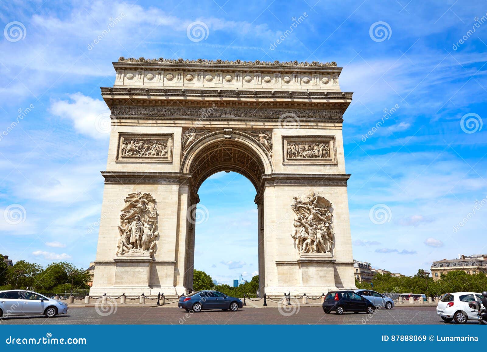 Arc De Triomphe in Paris-Triumphbogen Stockbild - Bild von stadt ...