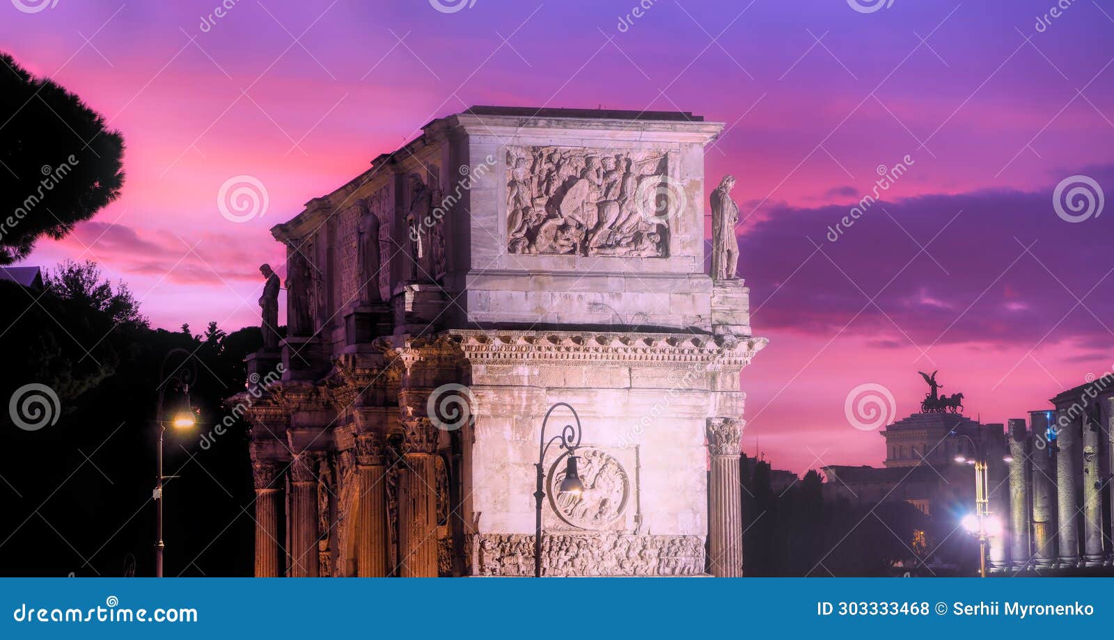 Arc De Triomphe, Rome, Italy Stock Photo - Image of construction ...