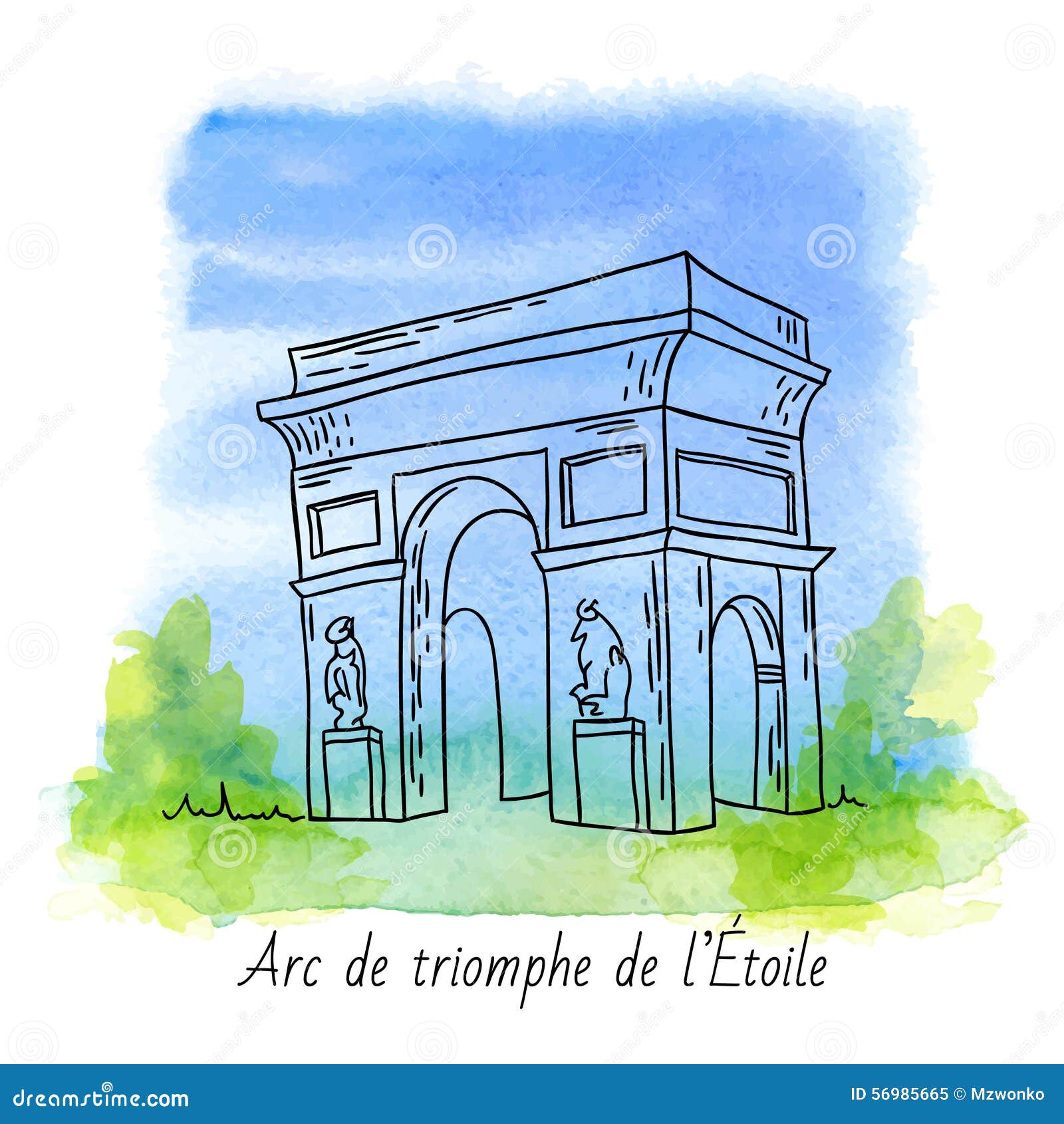 Arc De Triomphe Cartoon Vector | CartoonDealer.com #56985665