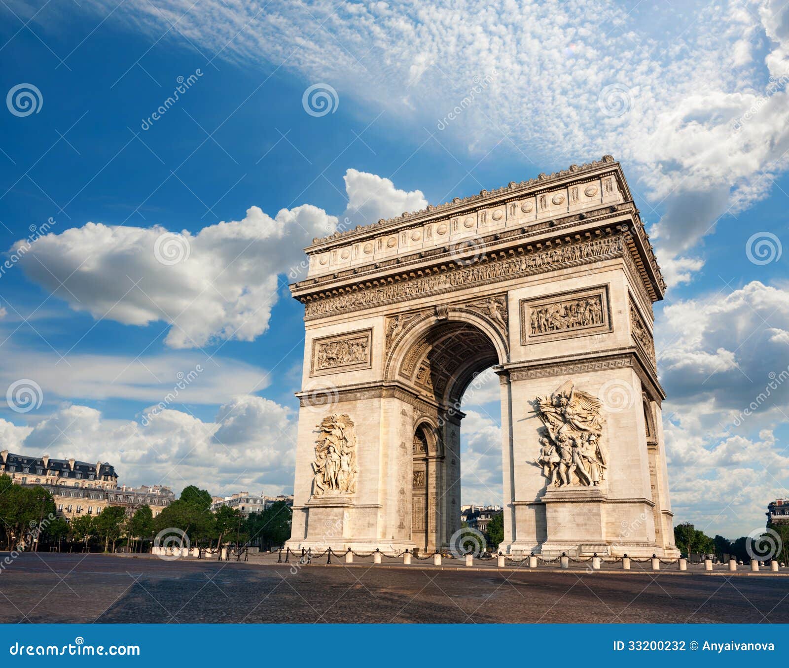 Arc de Triumph stock photo. Image of paris, city, champs - 33200232