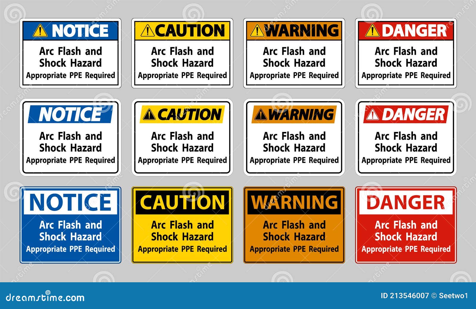 Arc Flash and Shock Hazard Appropriate PPE Required Stock Vector ...