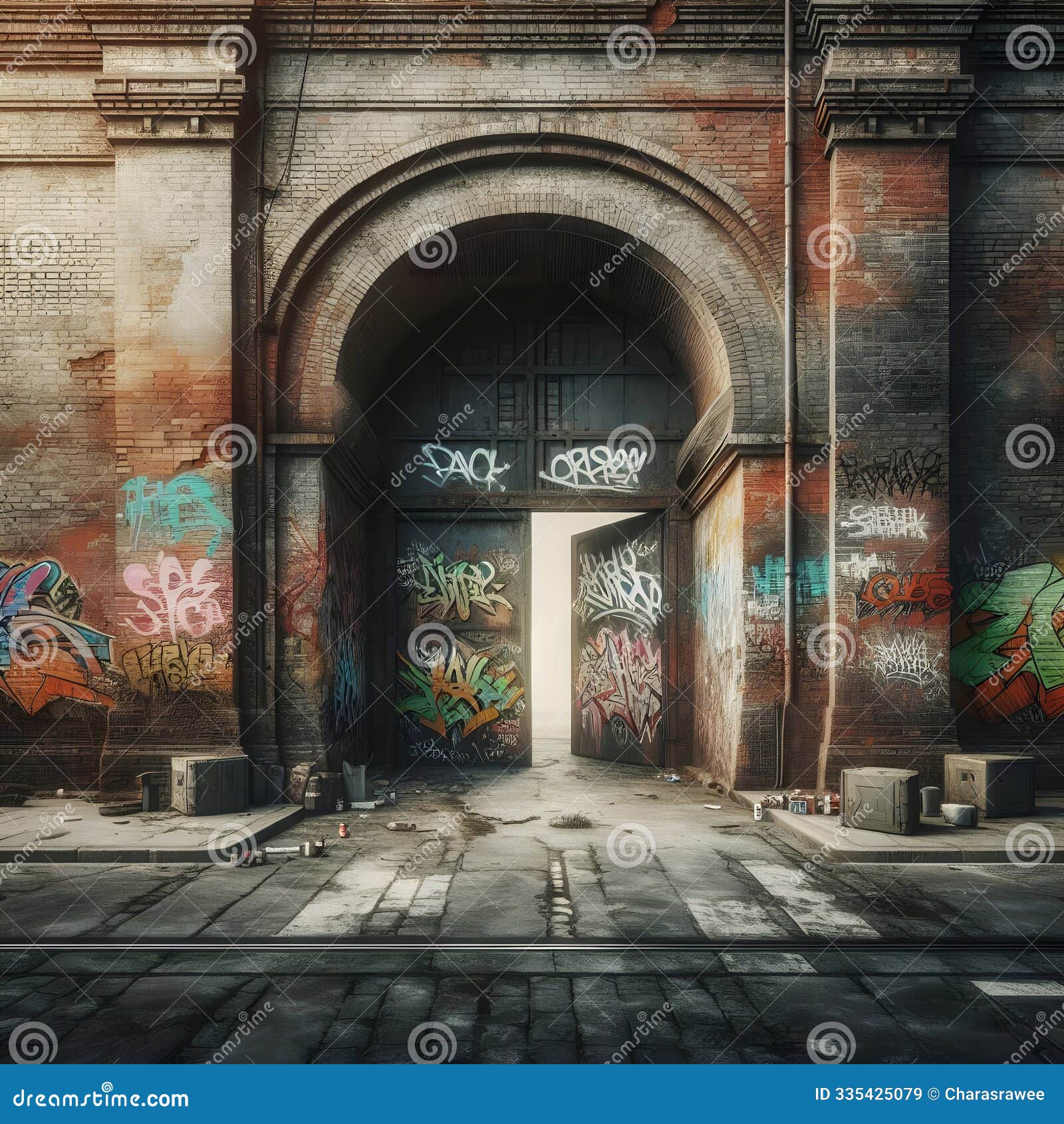 Arc Gateway Old Classic Brickwall Architecture Stock Illustration ...