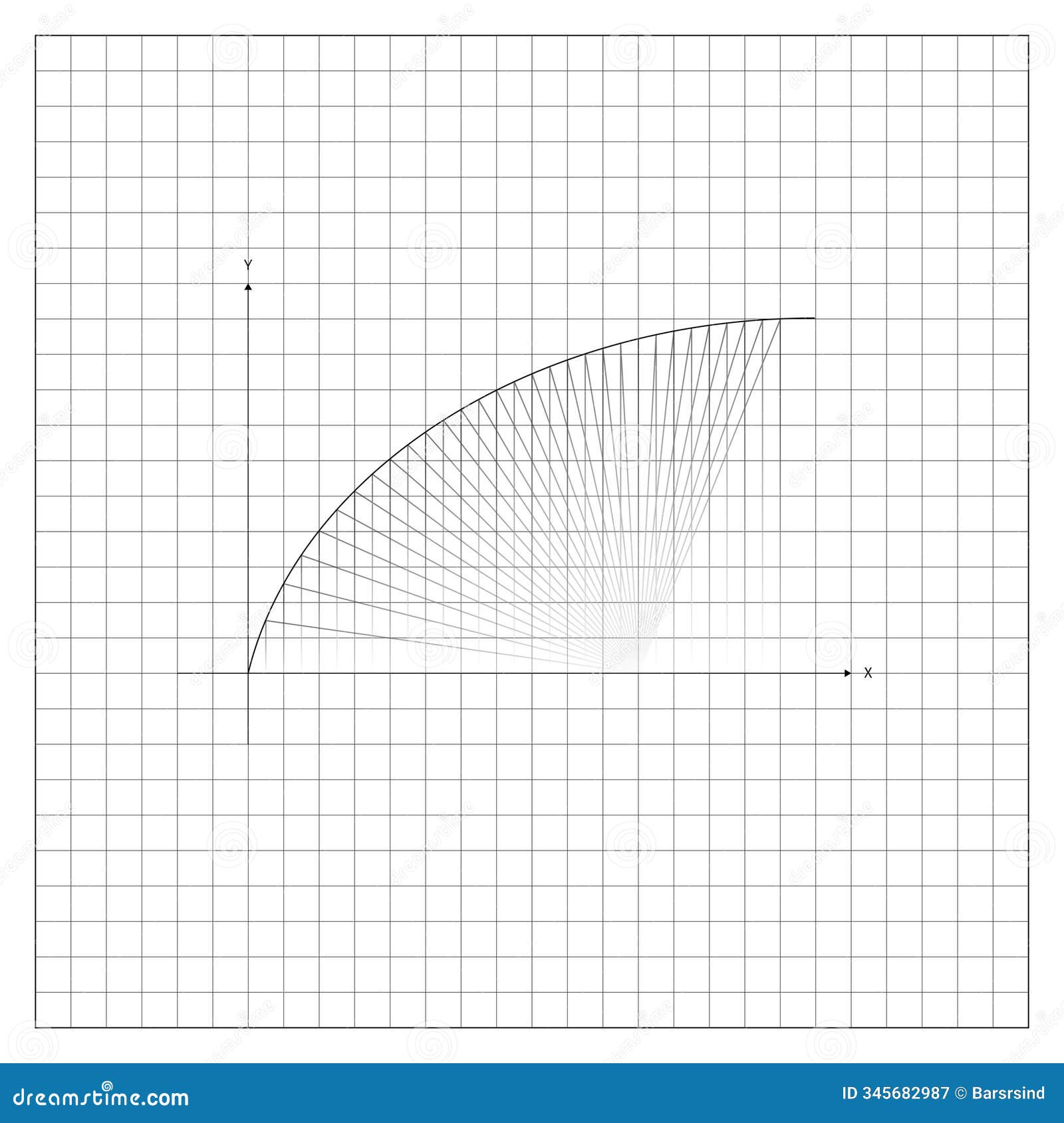 Arc of Growing Graph from Zero Coordinate Point Stock Vector ...