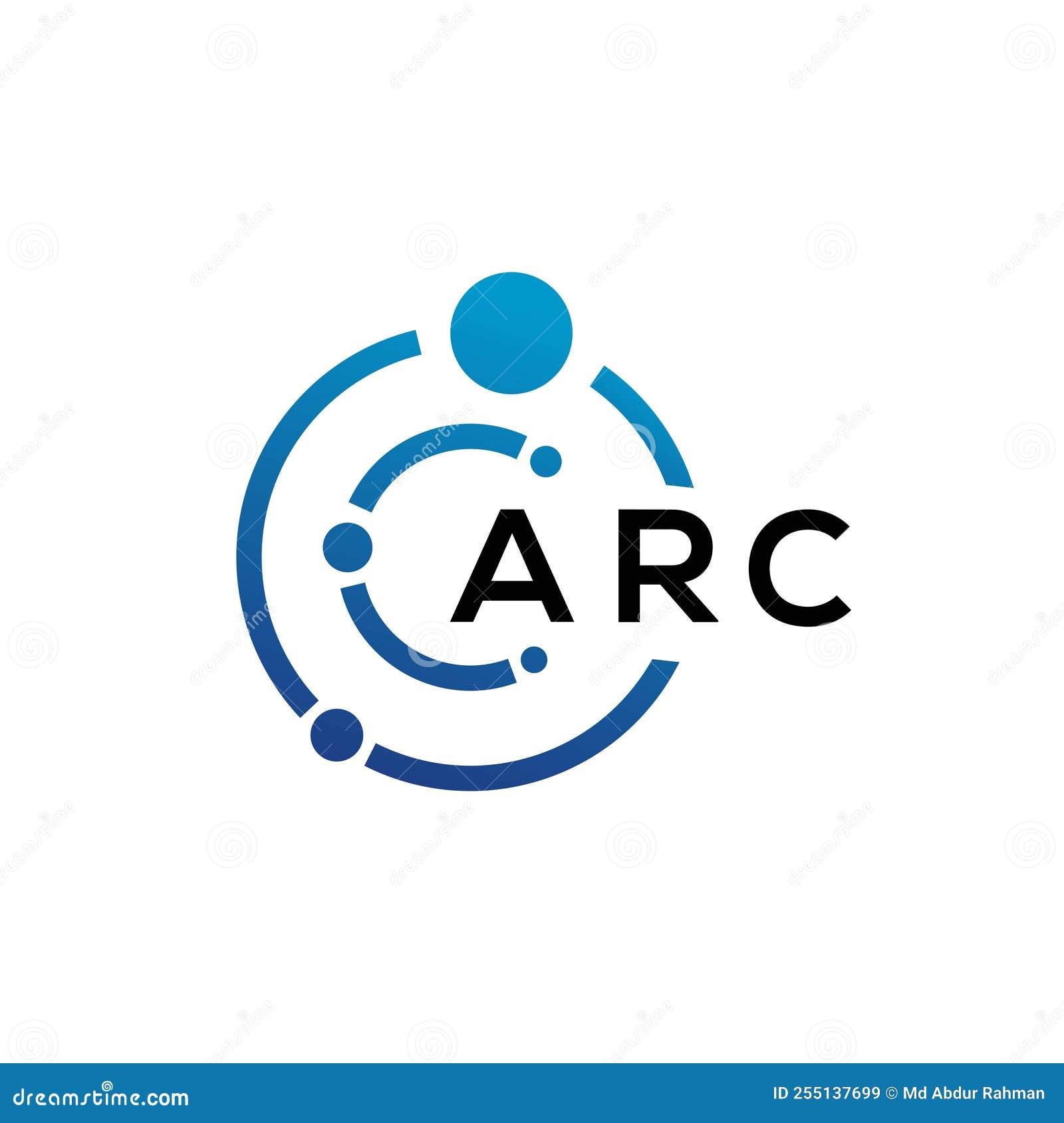 ARC Letter Logo Design on Black Background. ARC Creative Initials ...