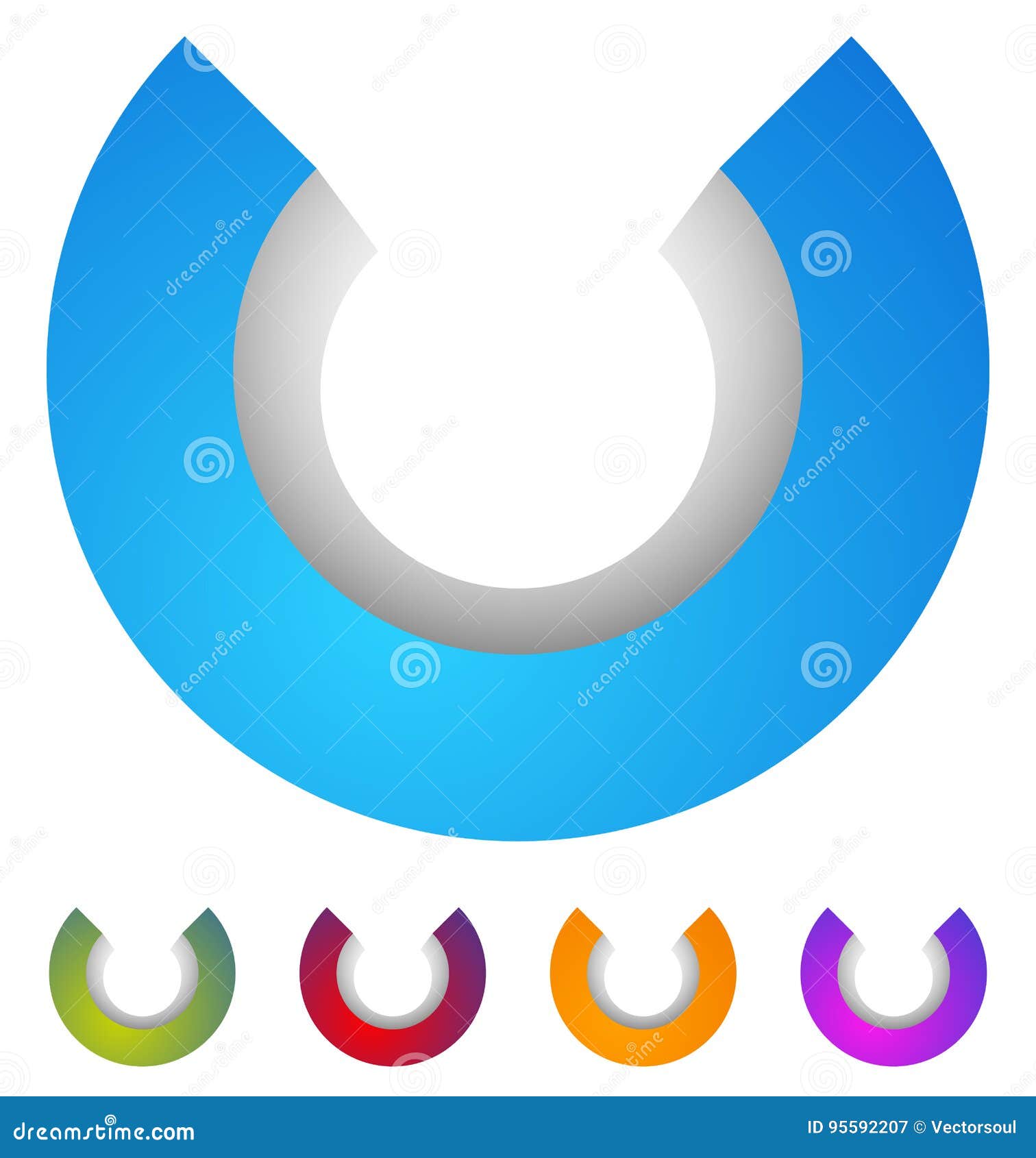 Arc Logo. 3d Circle Icon, Circular Element Stock Vector - Illustration ...