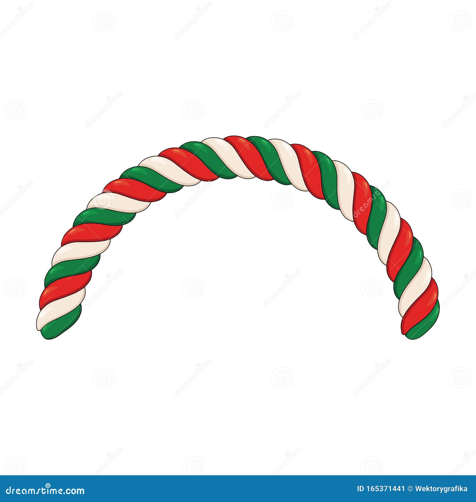 Arc Semicircle Candy Cane Frame Border. Twisted Hard Candy Round Border ...