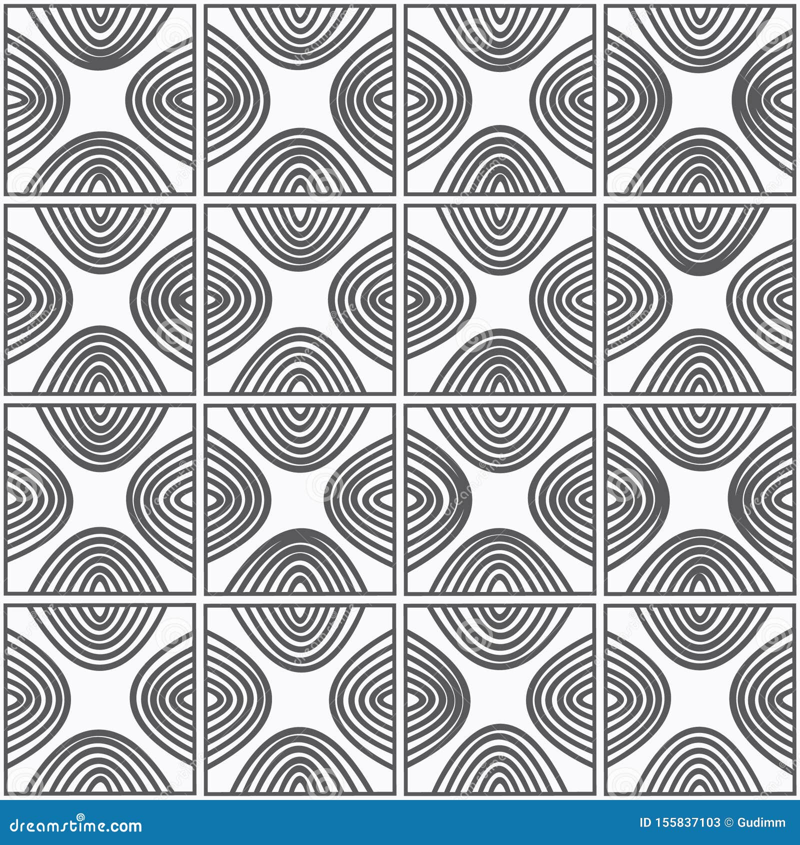 Arc Shaped Lines in the Square Grid. Abstract Vector Background Stock ...