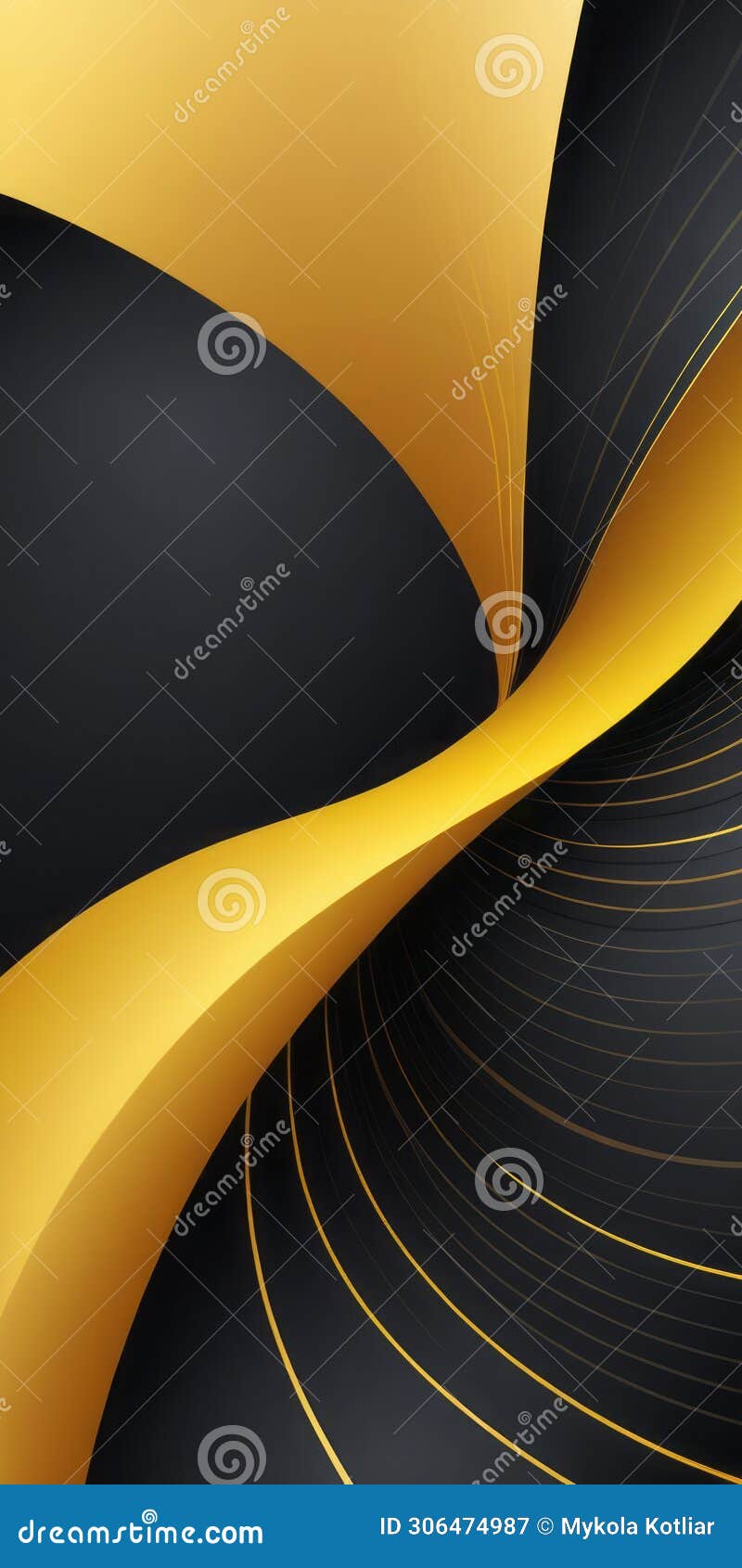 Arc Shapes in Black and Yellow Stock Image - Image of colorful, vibrant ...