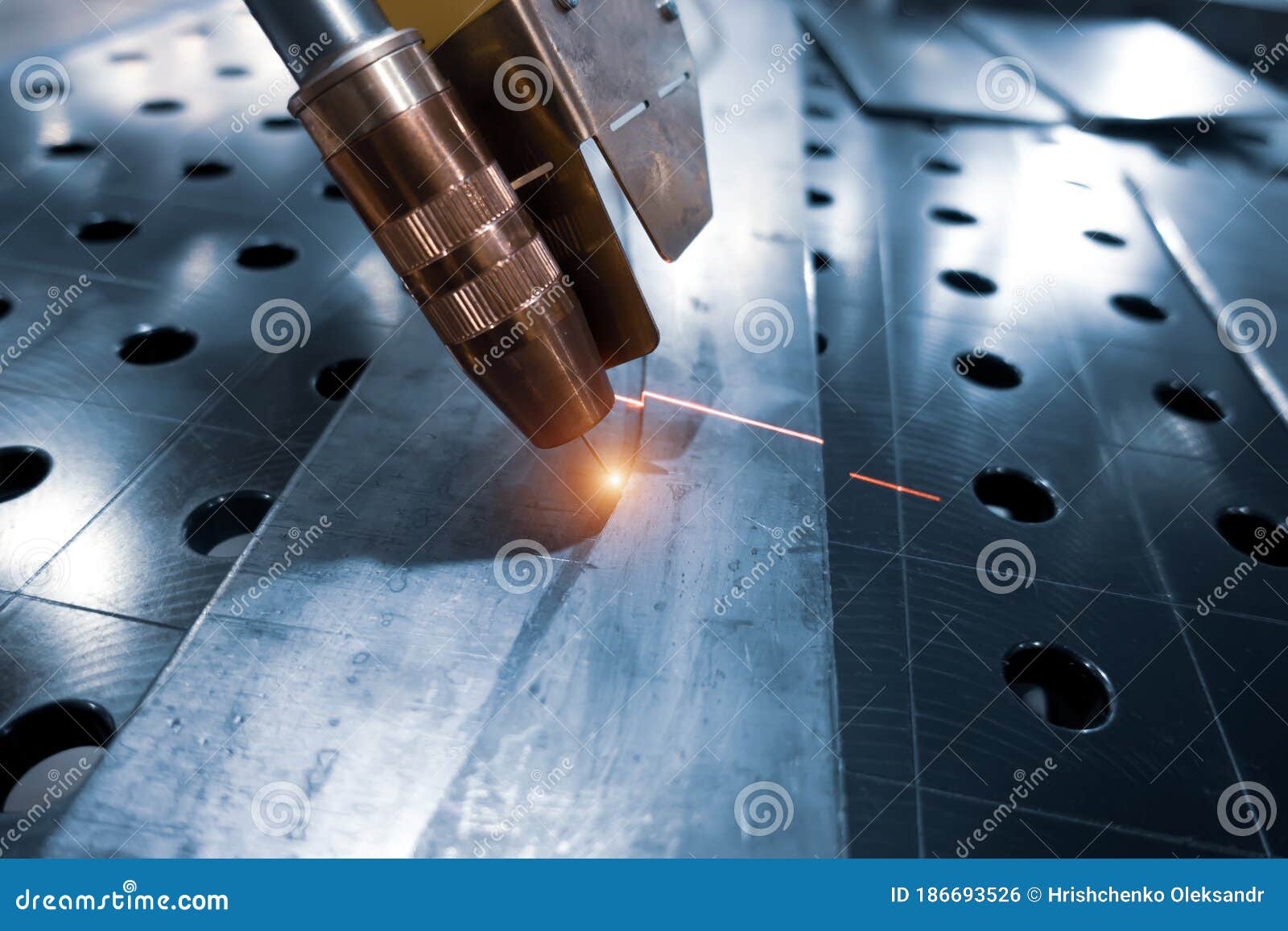 Arc Welding Robot. Example of Working with a Laser Pointer Stock Photo ...