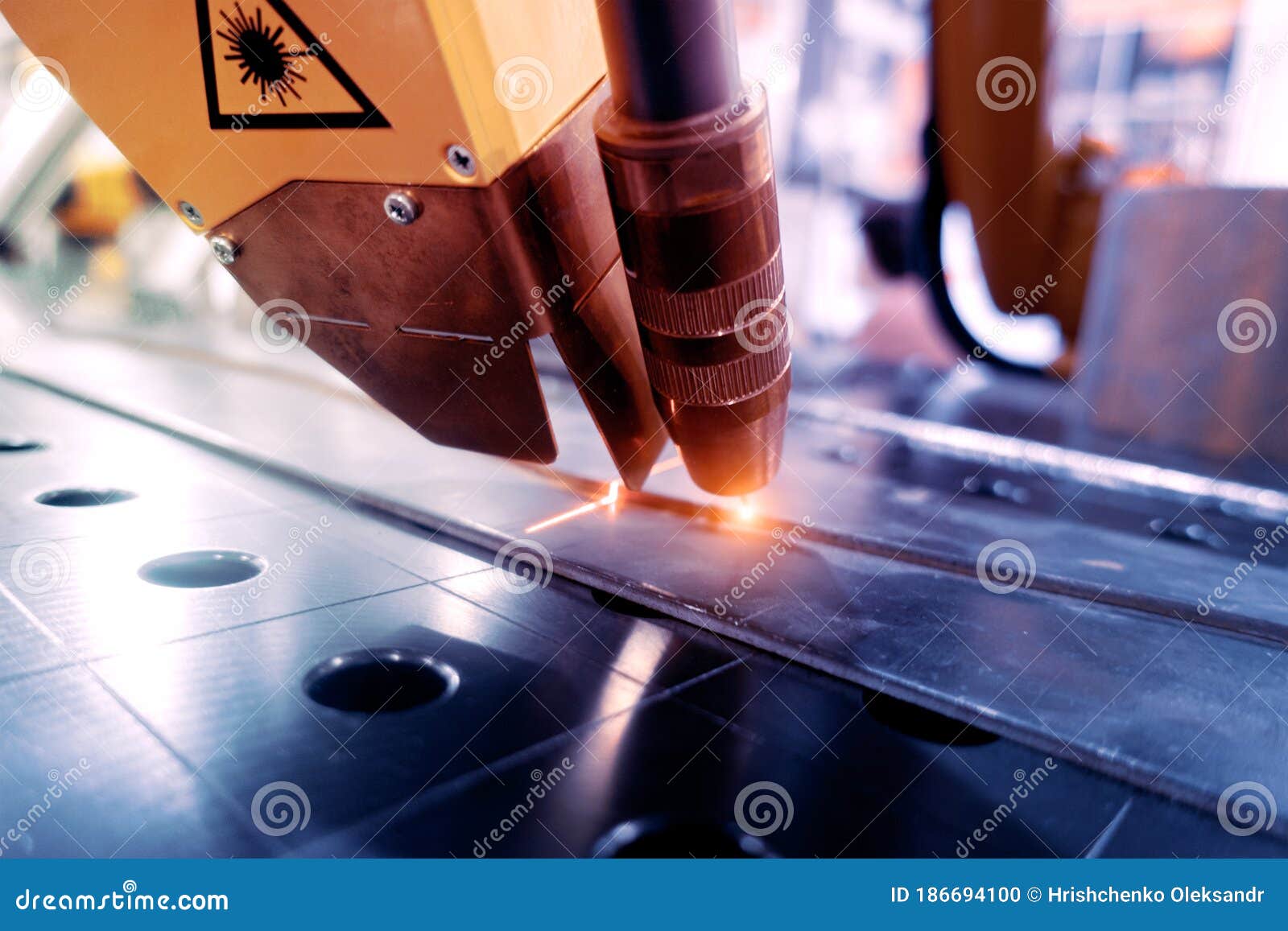 Arc Welding Robot. Example of Working with a Laser Pointer Stock Photo ...