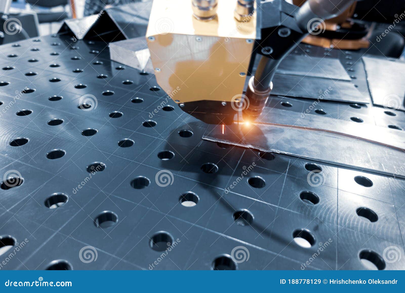 Arc Welding Robot. Example of Working with a Laser Pointer Stock Image ...