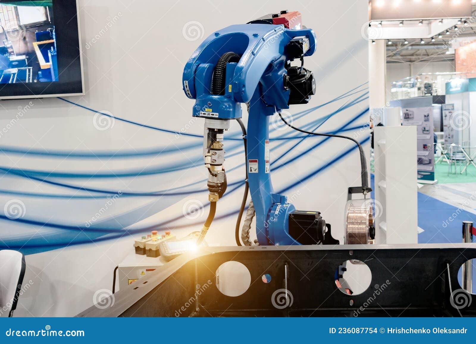 Arc Welding Robot. Example of Working with a Laser Pointer Stock Photo ...