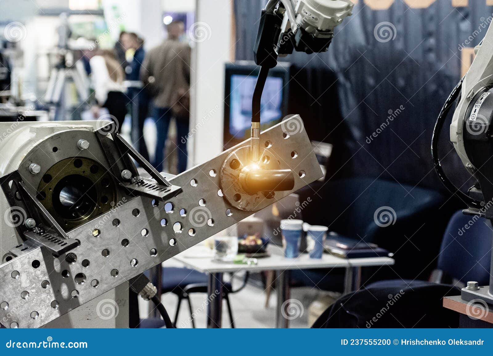 Arc Welding Robot. Example of Working with a Laser Pointer Stock Photo ...