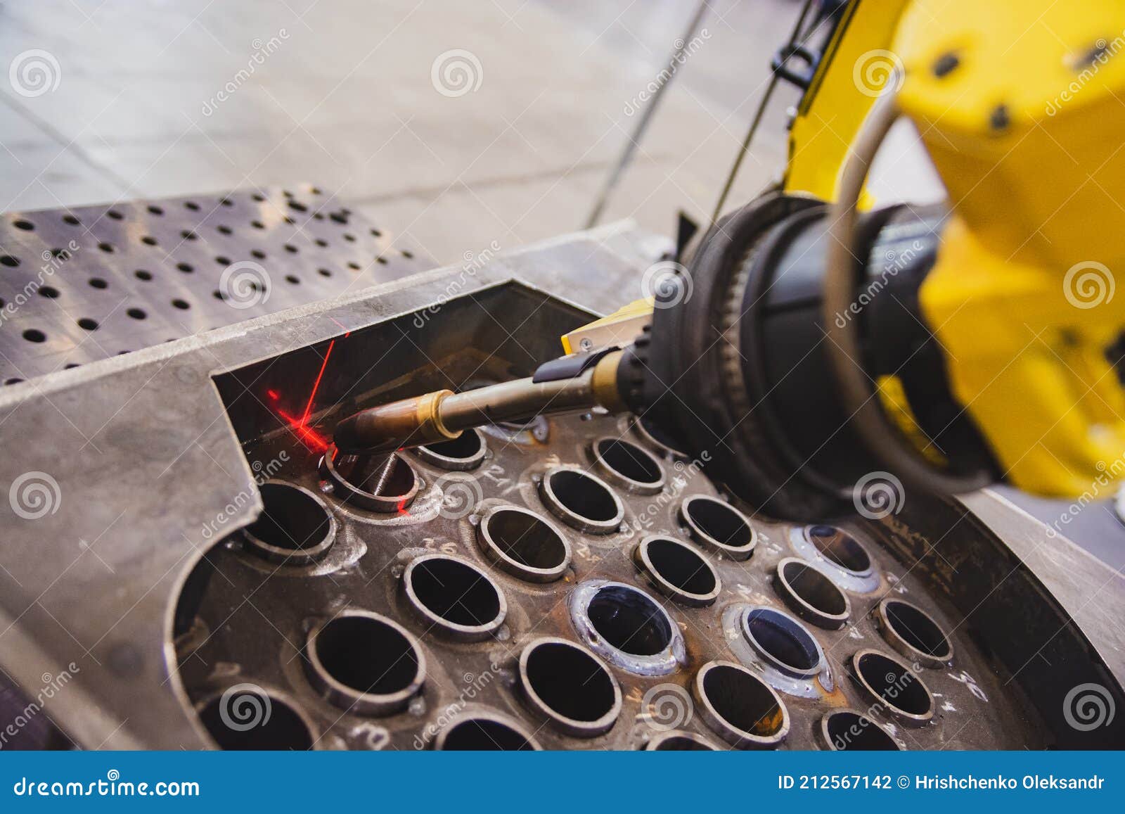 Arc Welding Robot. Example of Working with a Laser Pointer Stock Photo ...