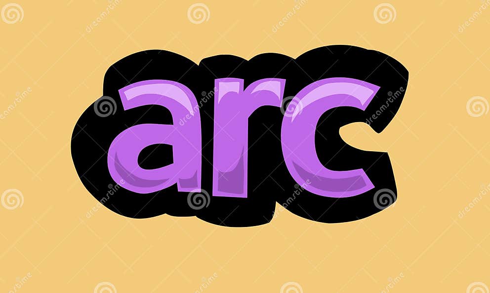 ARC Writing Vector Design on a Yellow Background Stock Illustration ...