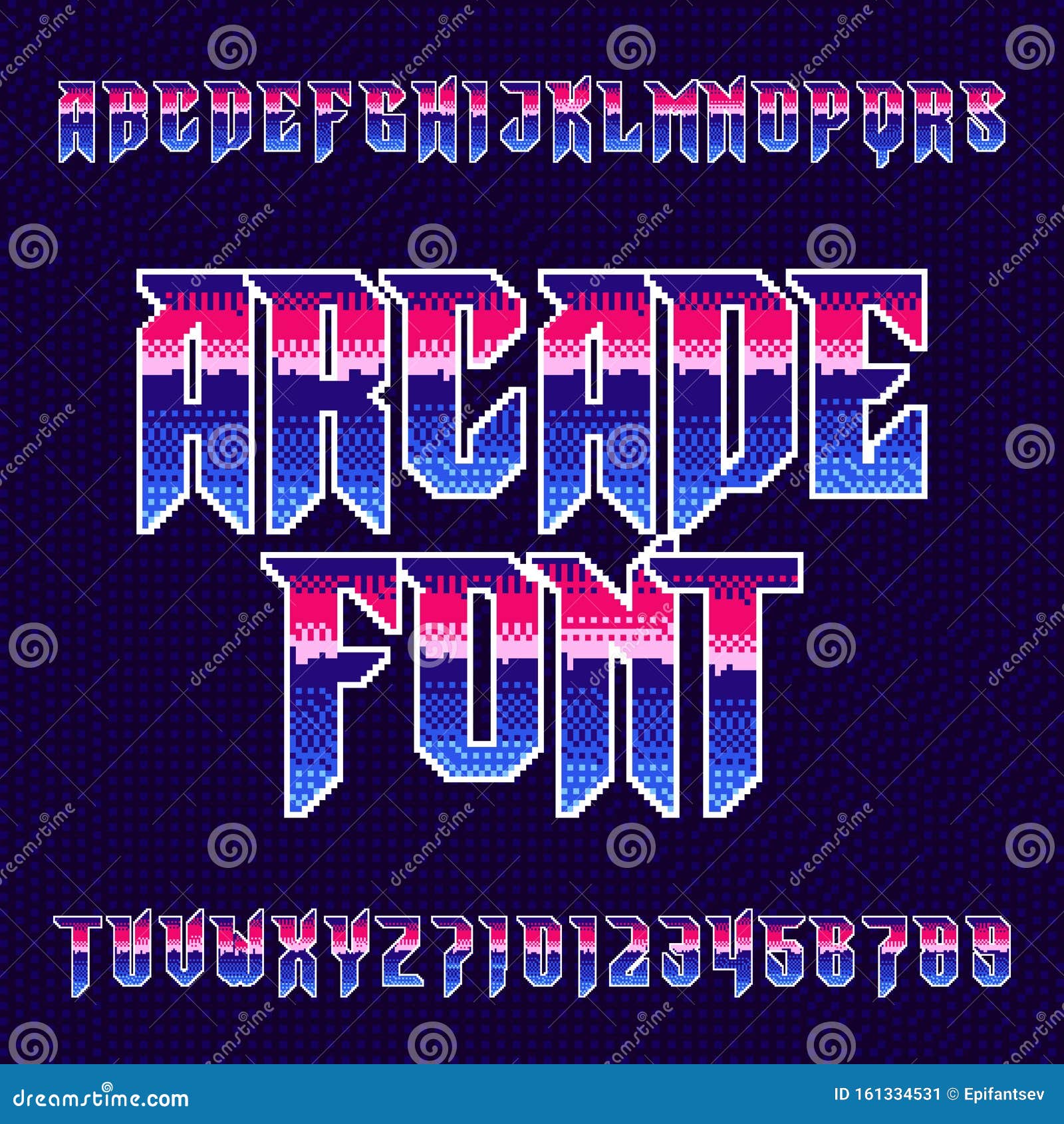 Arcade Alphabet Font. Pixel Letters and Numbers in Heavy Metal Style ... Arcade Alphabet Font. Pixel Letters and Numbers in Heavy Metal Style ...