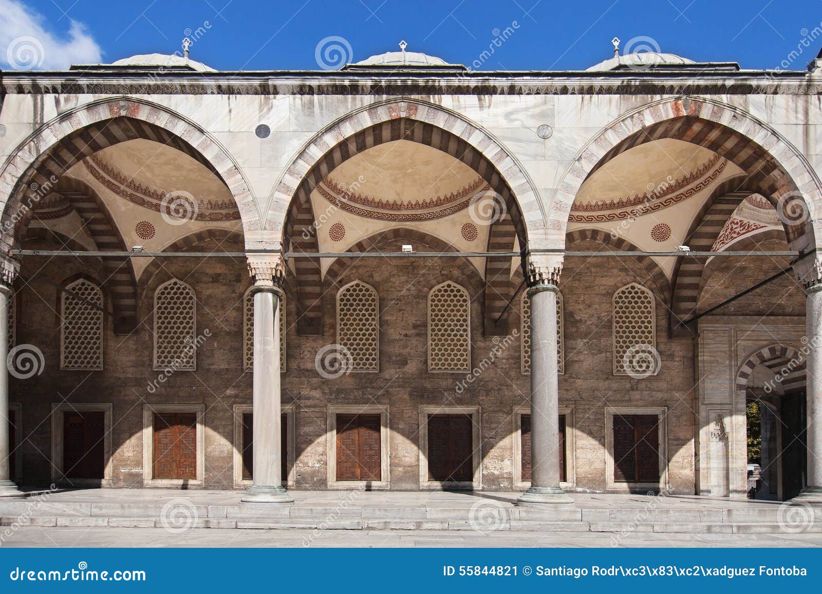 Arcade of the Blue Mosque stock image. Image of place - 55844821