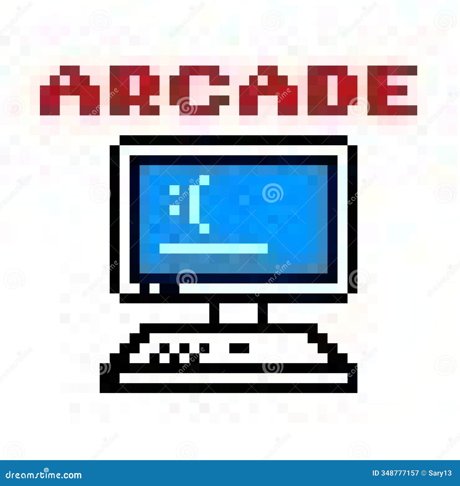 Arcade Blue Screen 8-bit Retro Game Stock Illustration - Illustration ...