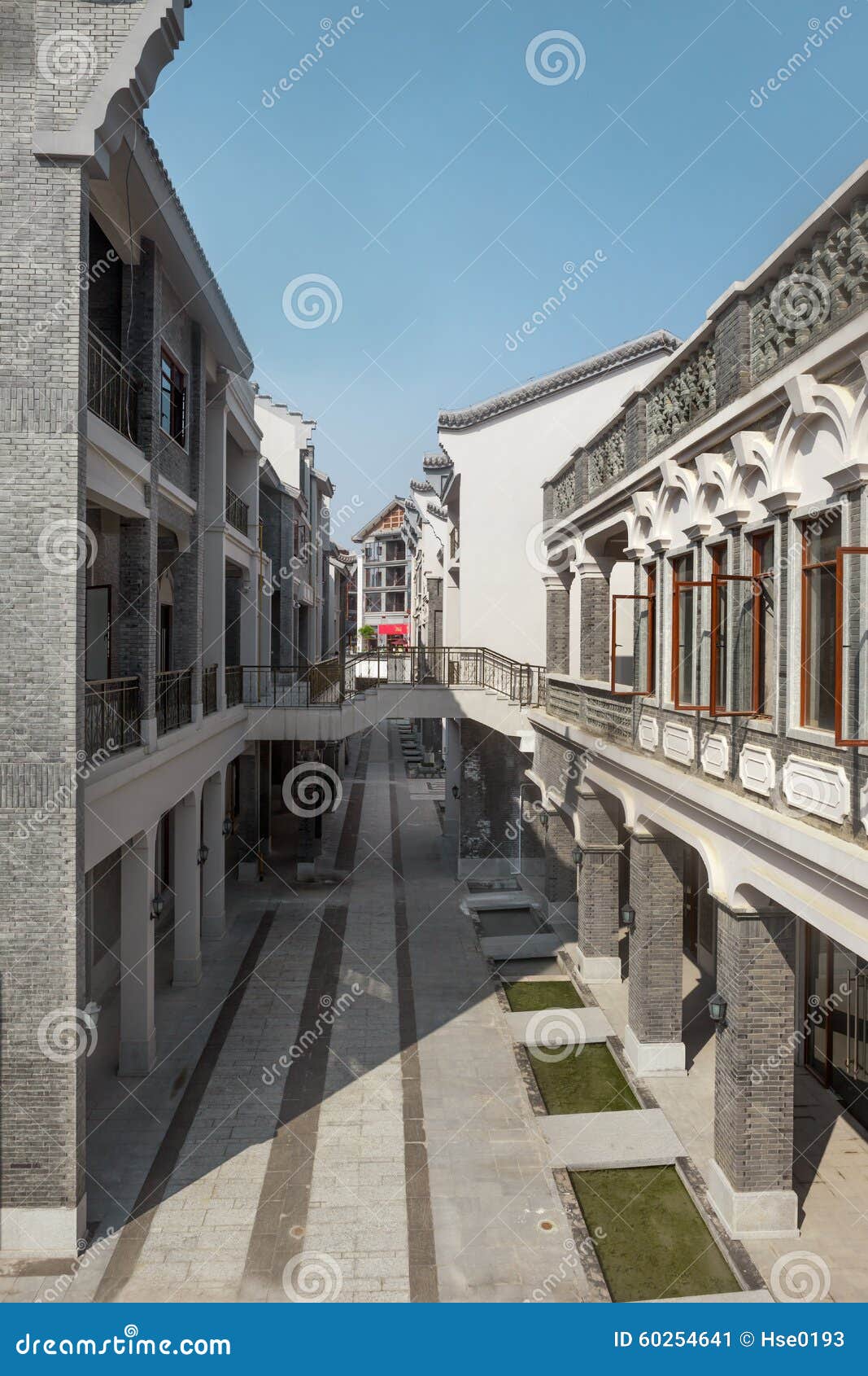 Arcade building,china stock image. Image of brick, construction - 60254641
