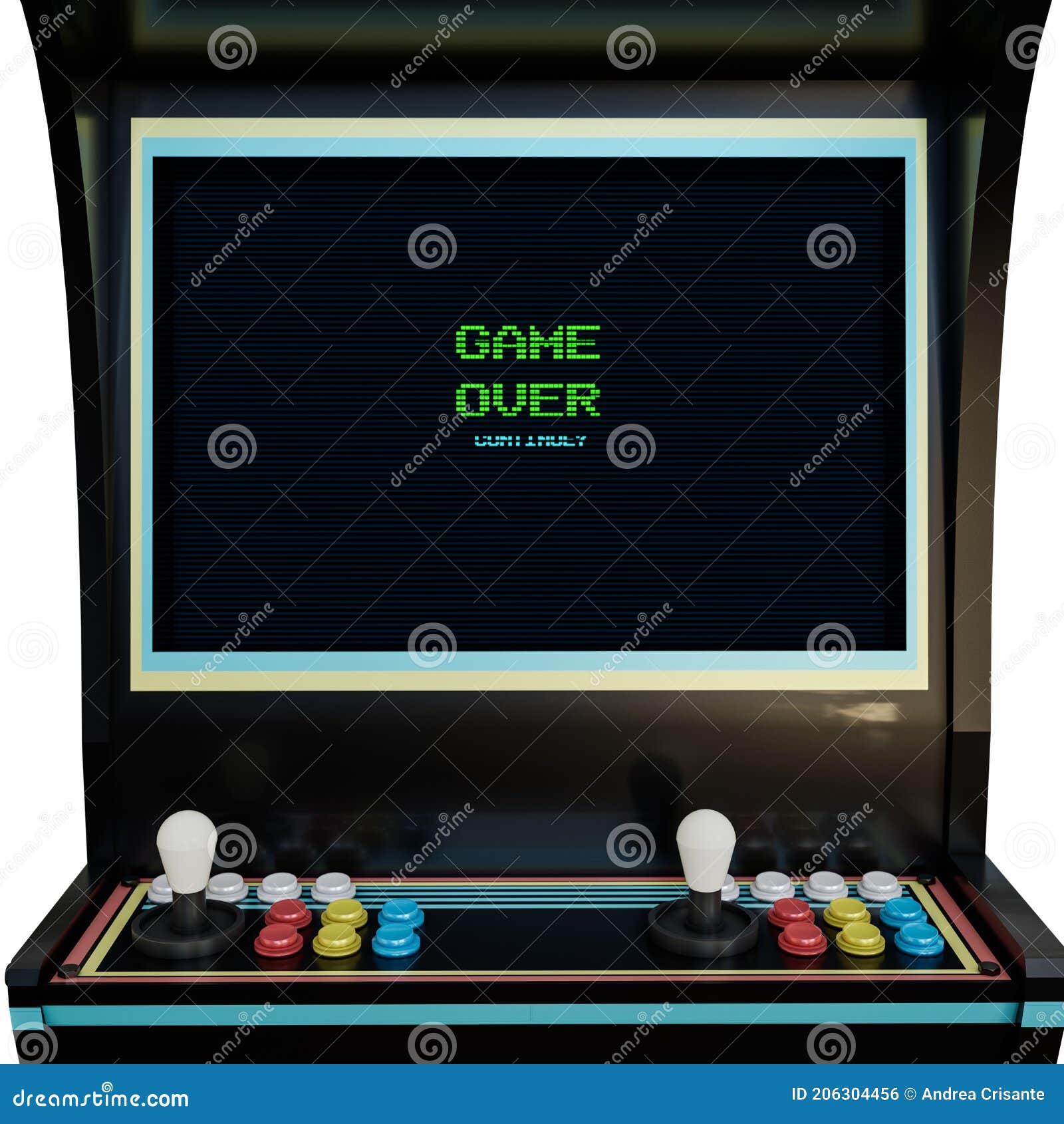Arcade Cabinet Or Arcade Machine In Flat Style, Front View Vector ...