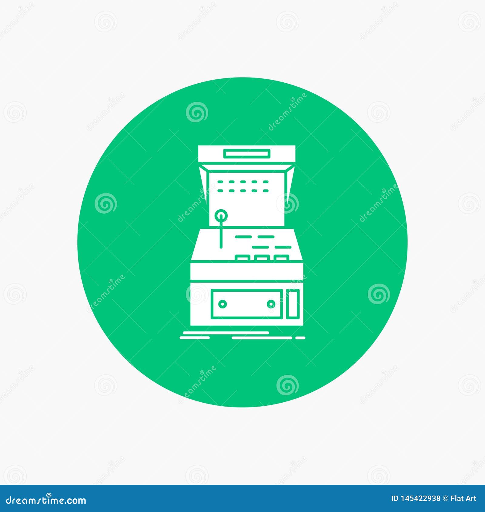 Arcade, Console, Game, Machine, Play White Glyph Icon in Circle. Vector ...