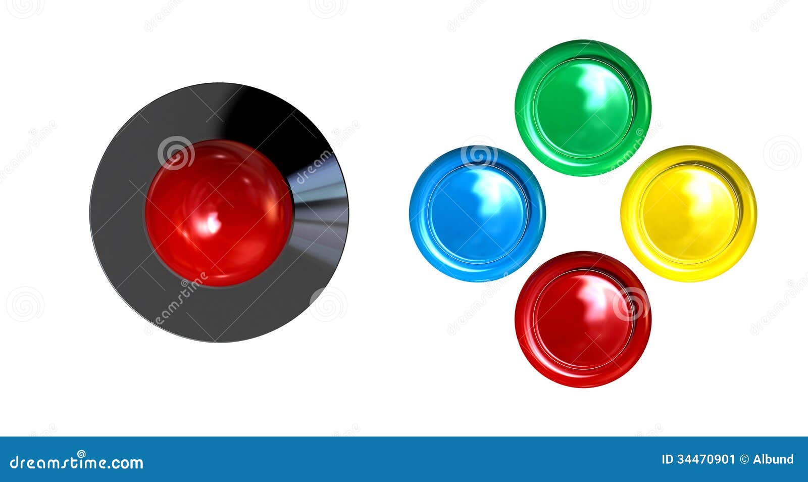 Arcade Control Joystick and Buttons Stock de ilustración - Ilustración ...