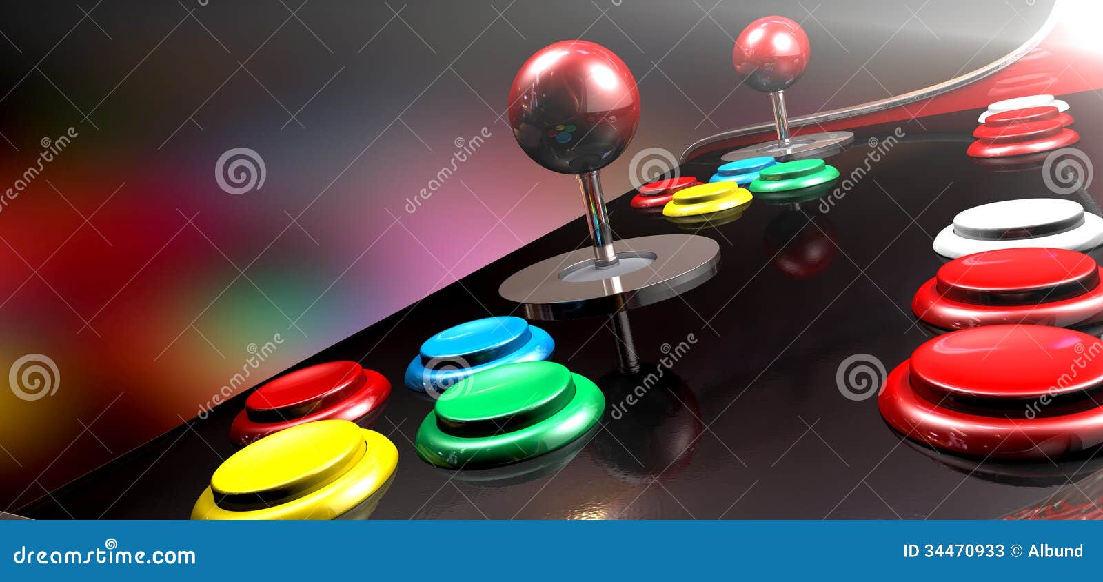 Arcade Control Panel with Joystick and Buttons Stock Illustration ...