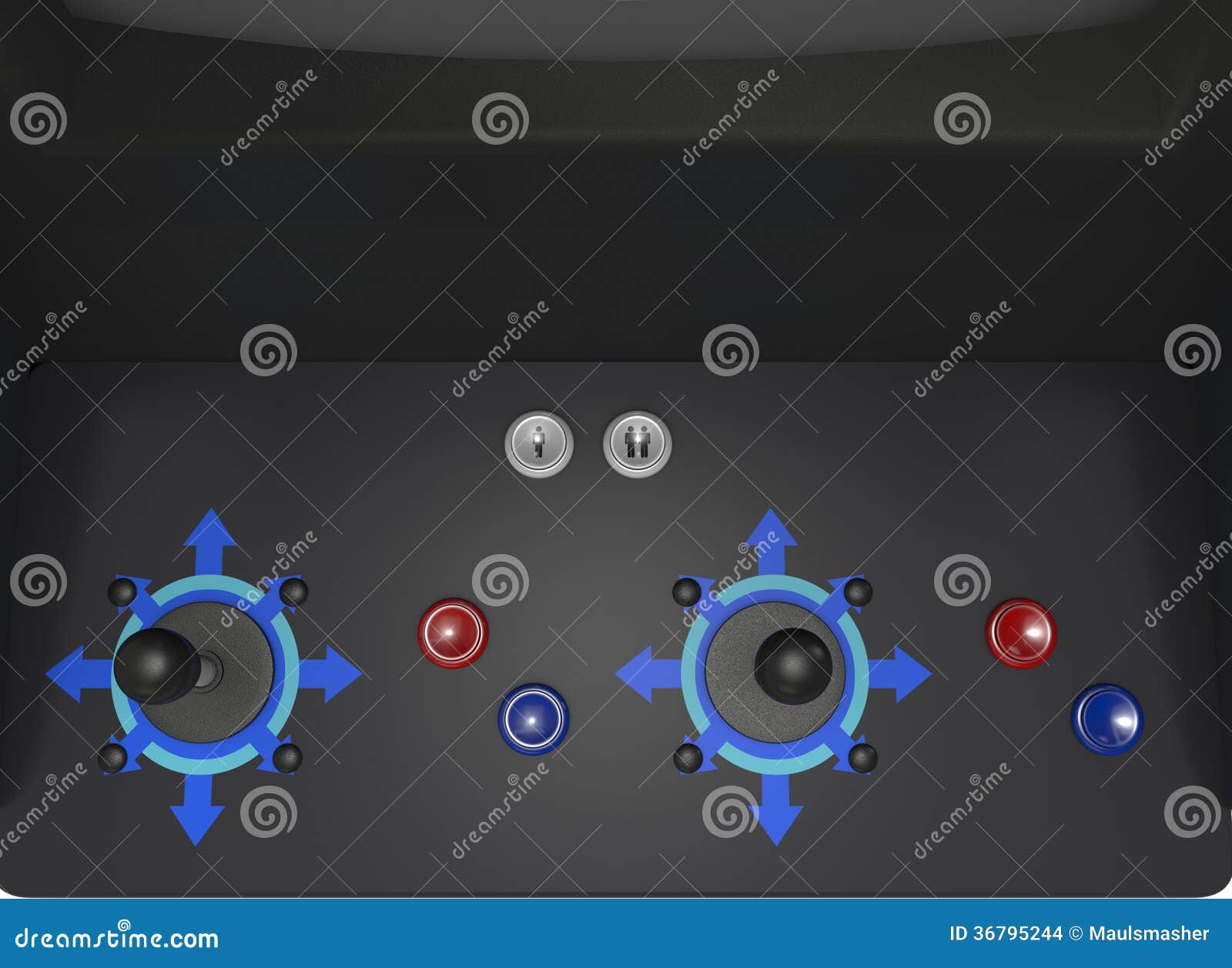 Arcade Controls Top View stock illustratie. Illustration of stootkussen ...