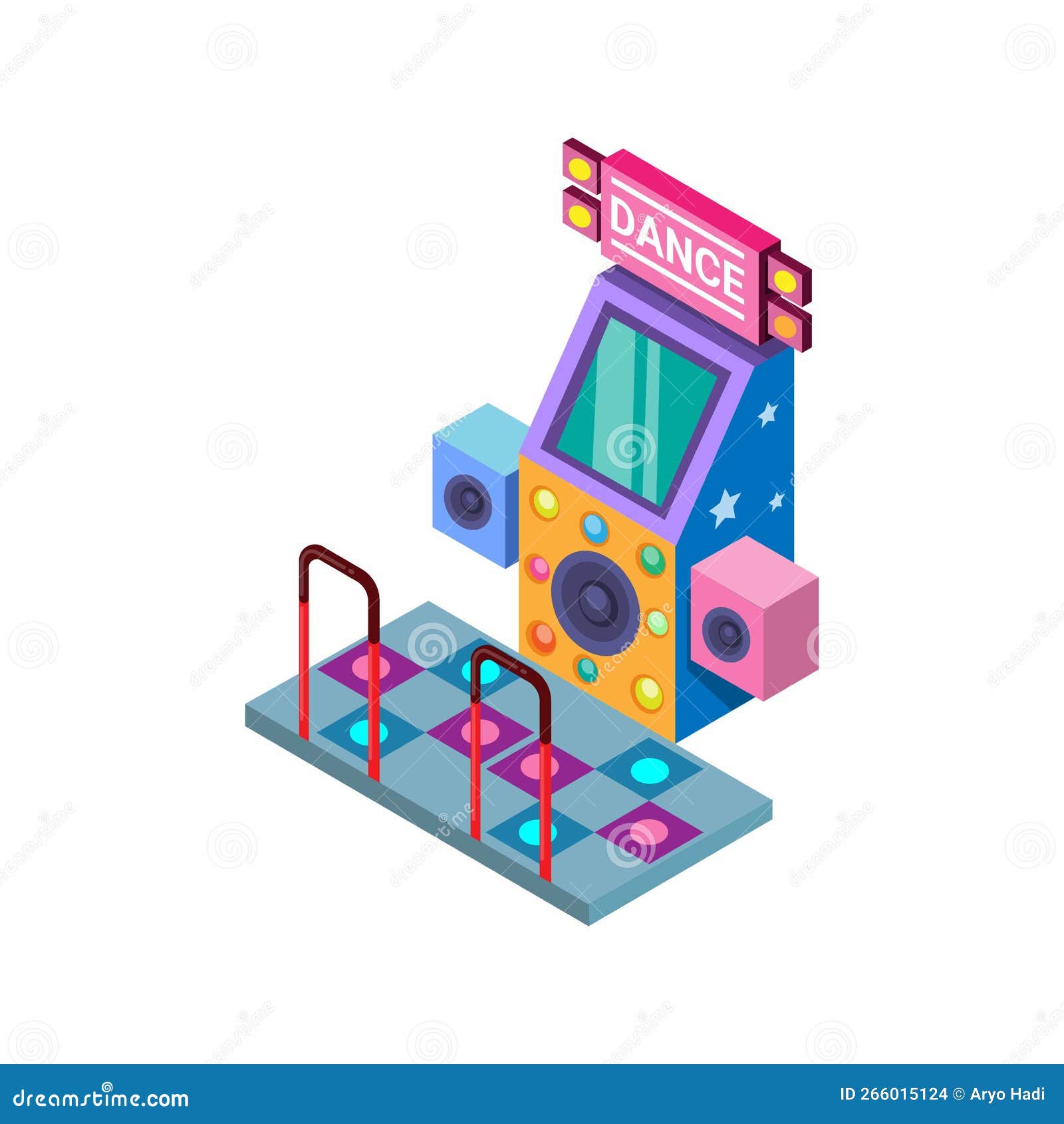 Arcade Dance Game Machine Symbol Isometric Illustration Vector Stock ...