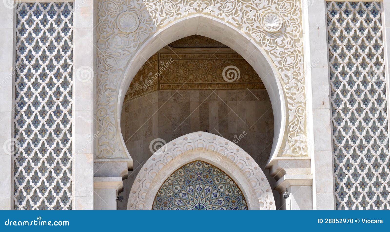 Arcade Design of Hassan II Mosque,Casablanca Stock Photo - Image of ...