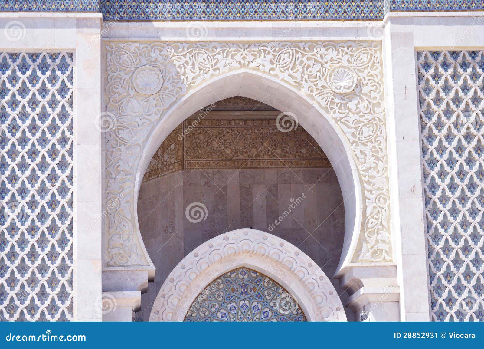 Arcade Design of HassanII Mosque ,Casablanca Stock Image - Image of ...