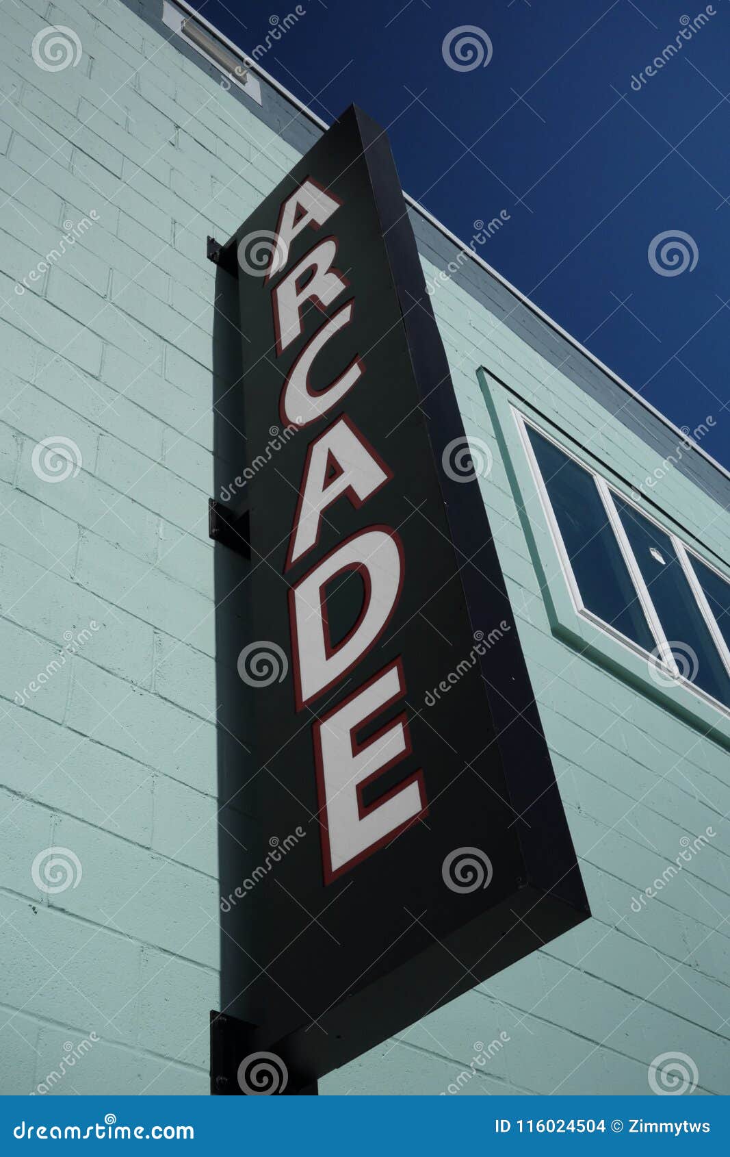 Arcade entrance sign stock photo. Image of exterior - 116024504