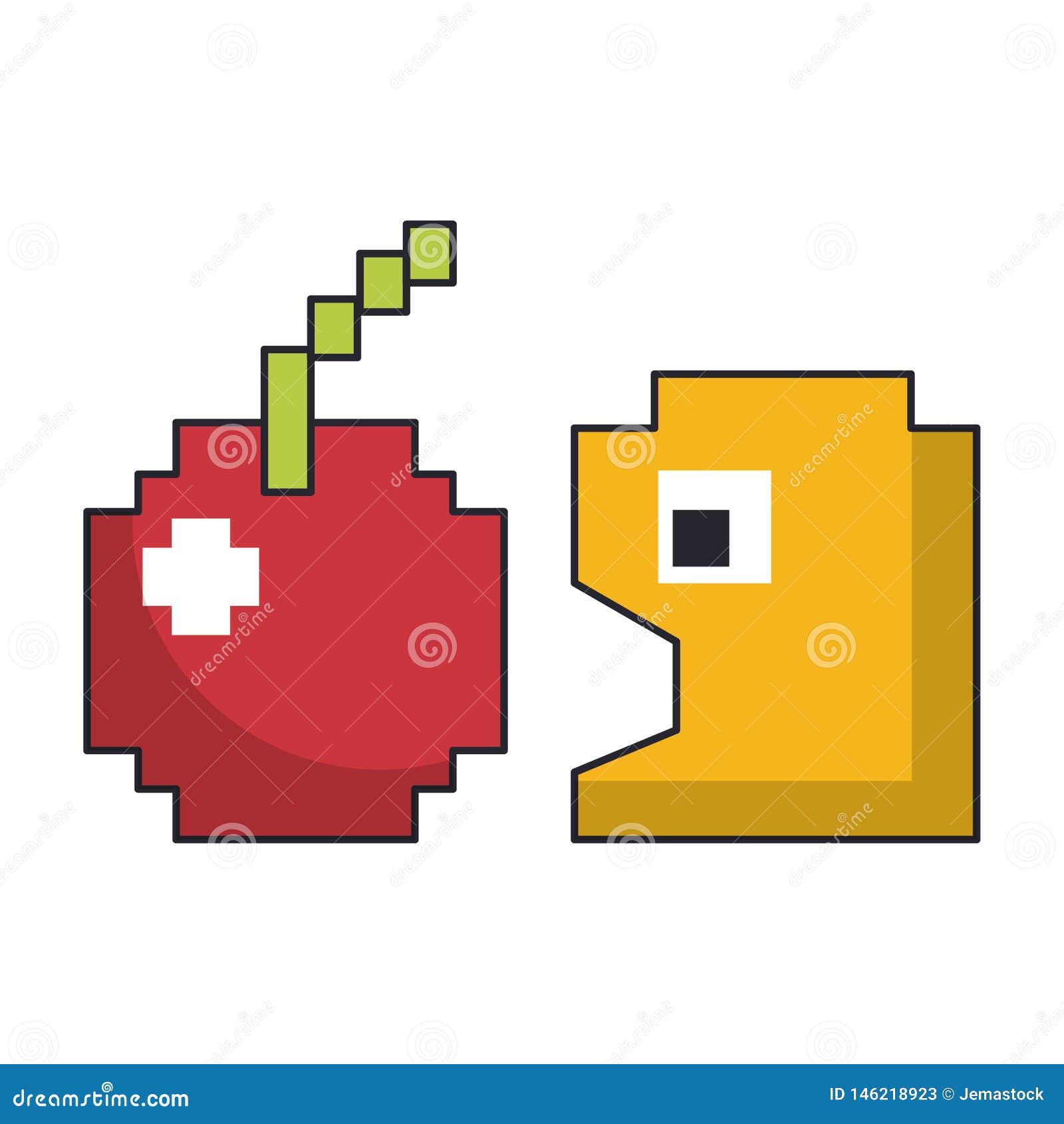 Arcade game character stock vector. Illustration of retro - 146218923