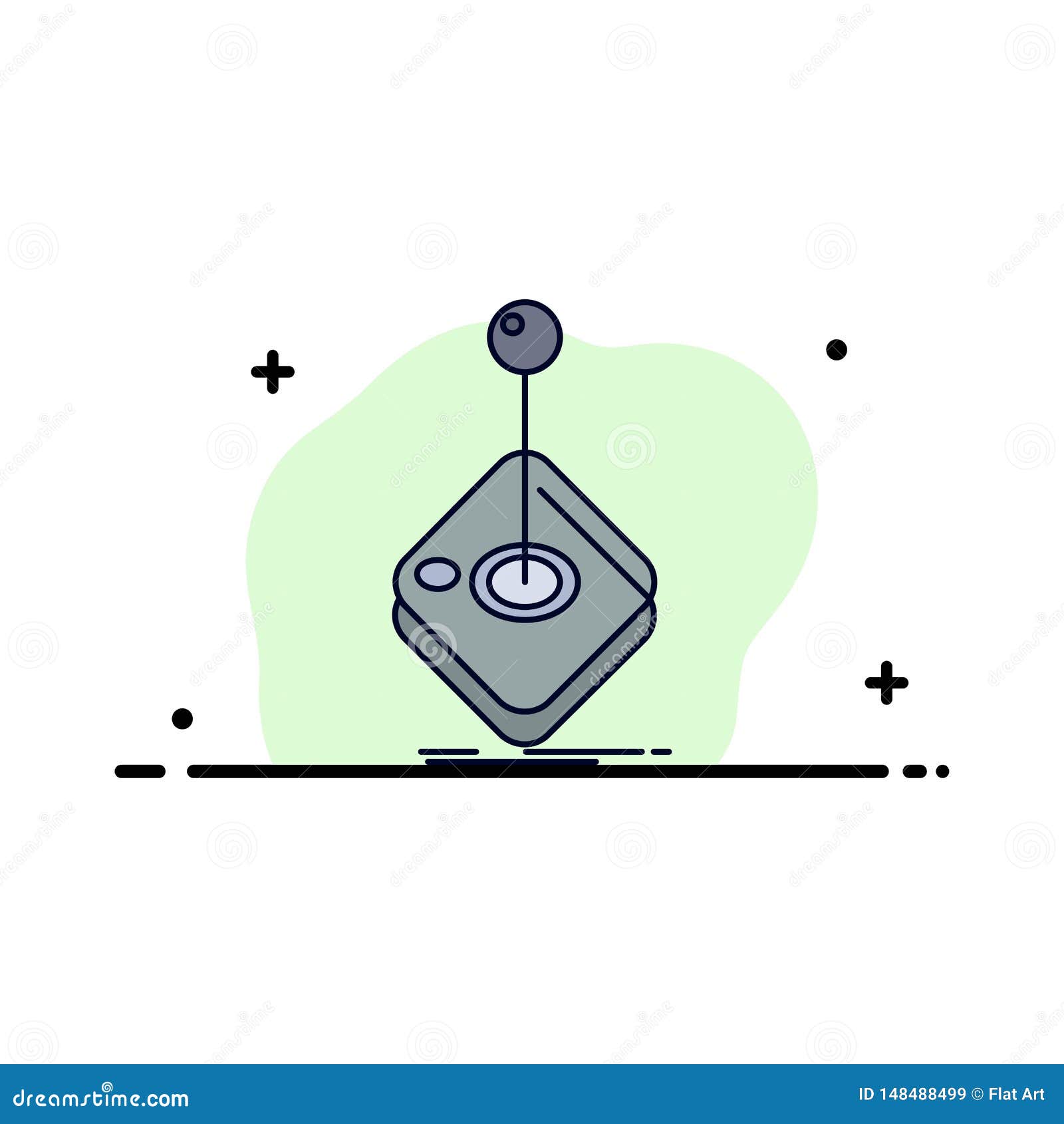 Arcade, Game, Gaming, Joystick, Stick Flat Color Icon Vector Stock ...