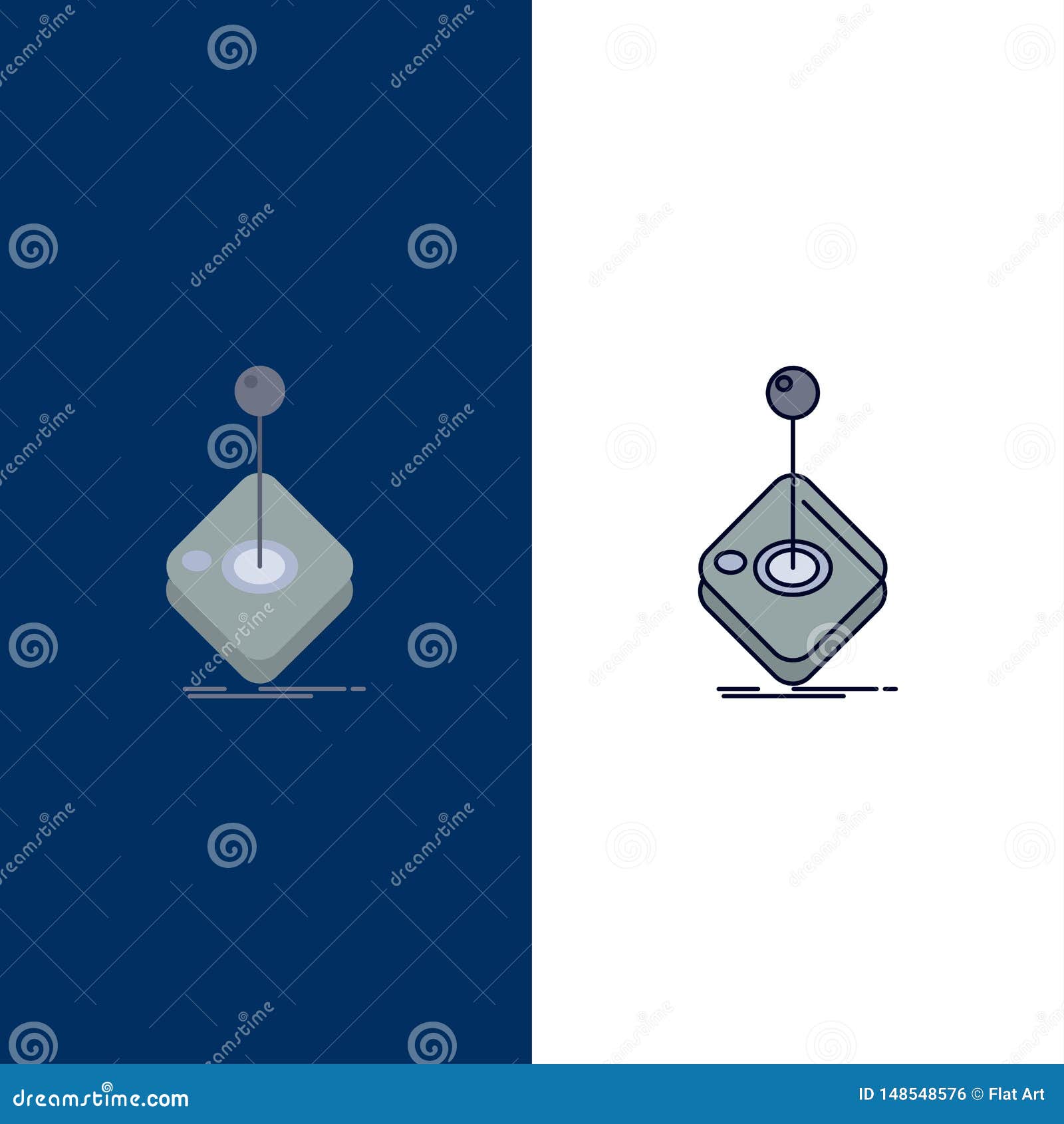 Arcade, Game, Gaming, Joystick, Stick Flat Color Icon Vector Stock ...