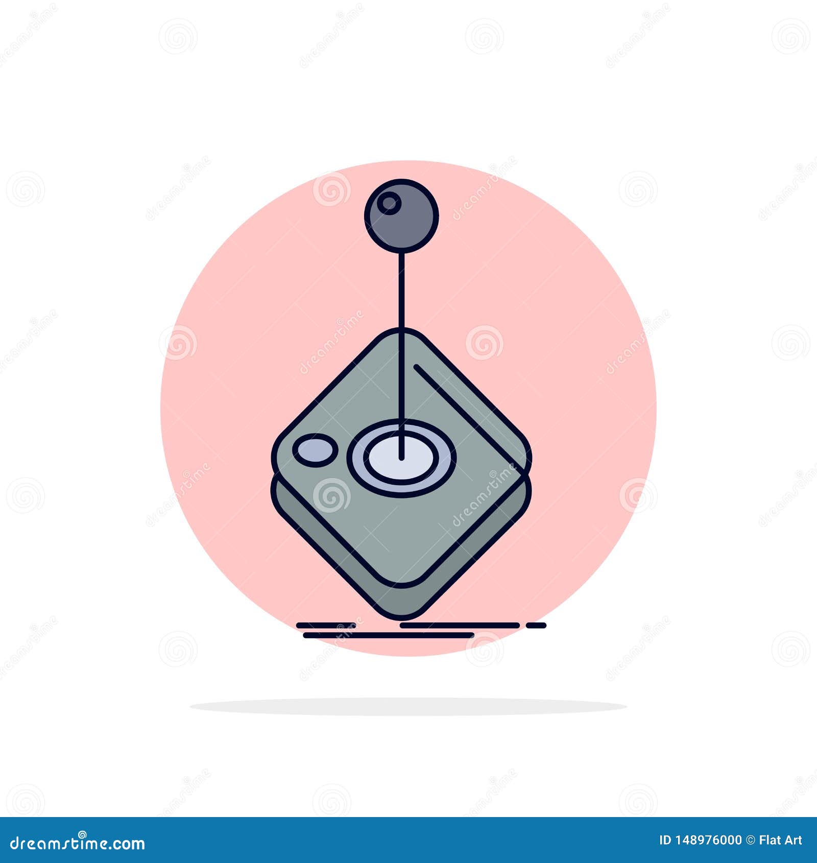 Arcade, Game, Gaming, Joystick, Stick Flat Color Icon Vector Stock ...