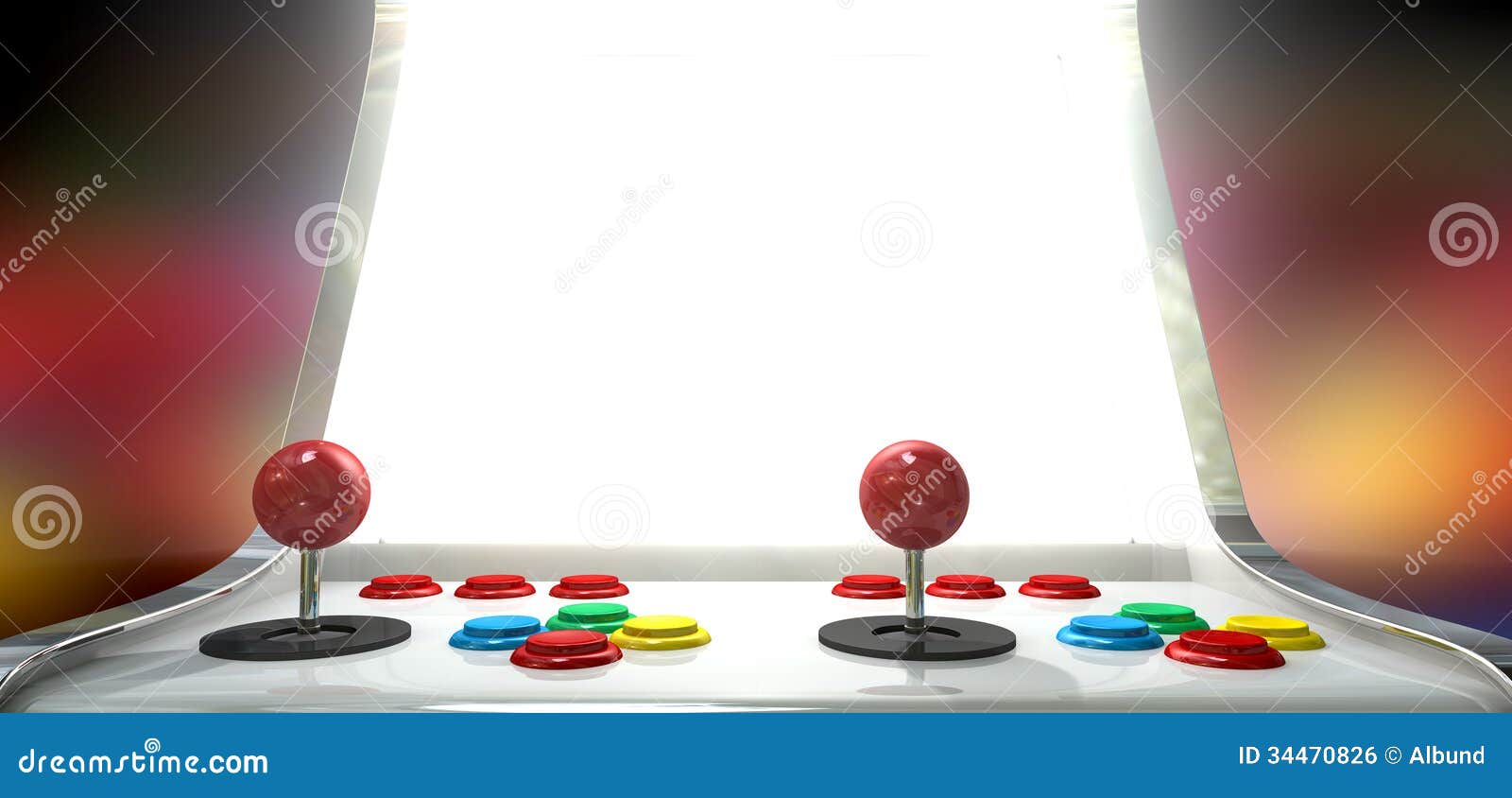 Arcade Game with Illuminated Screen Stock de ilustración - Ilustración ...