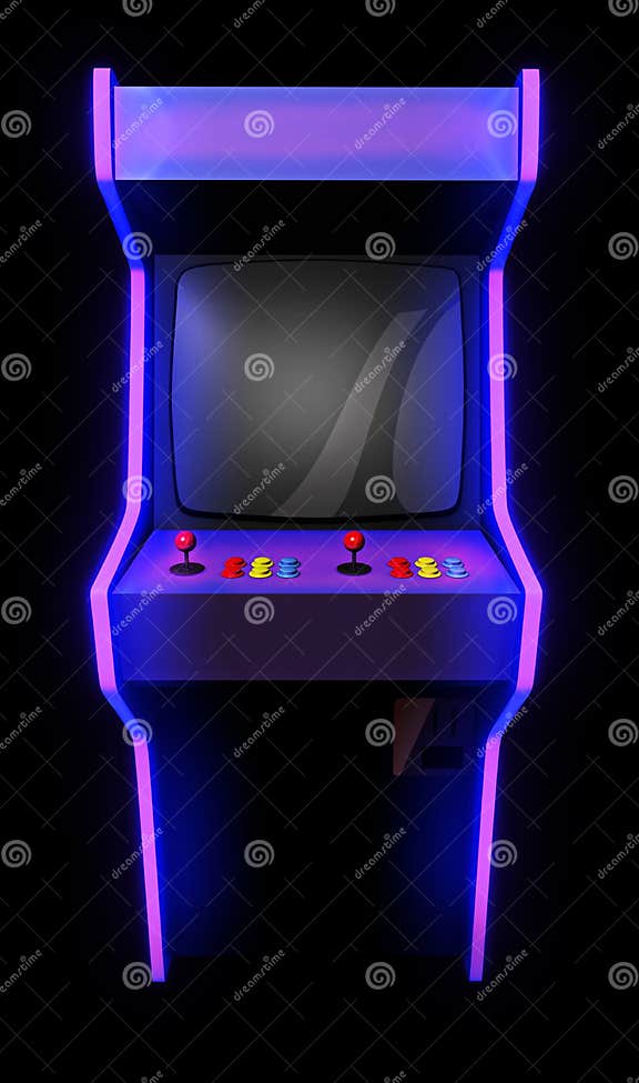 Arcade Game Machine, Front View Graphics Background Stock Illustration ...