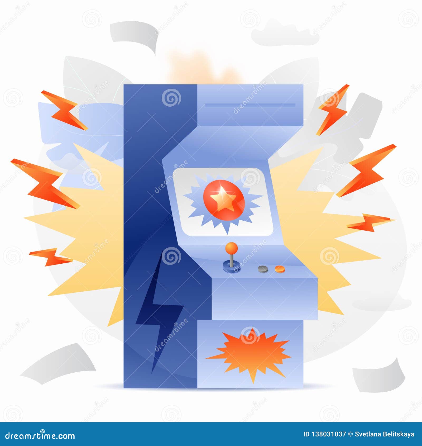 Arcade Game Machine Illustration Ilustración del Vector - Ilustración ...