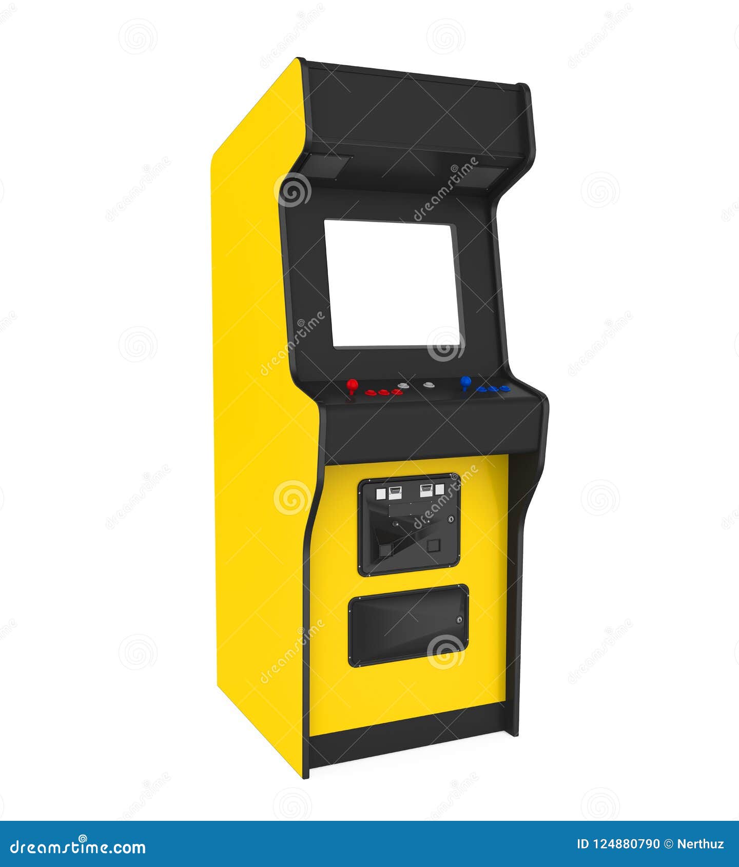 Arcade Game Machine Isolated Stock Illustration - Illustration of front ...