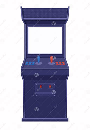 Arcade Game Machine Template. Retro Blue Console with Blank Screen ...