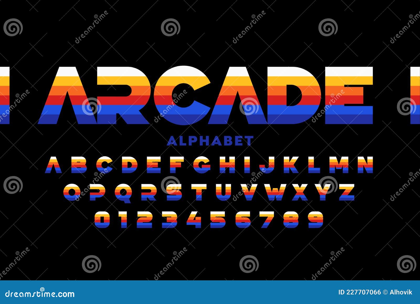 Arcade Game Retro Style Font Design Stock Vector - Illustration of ...